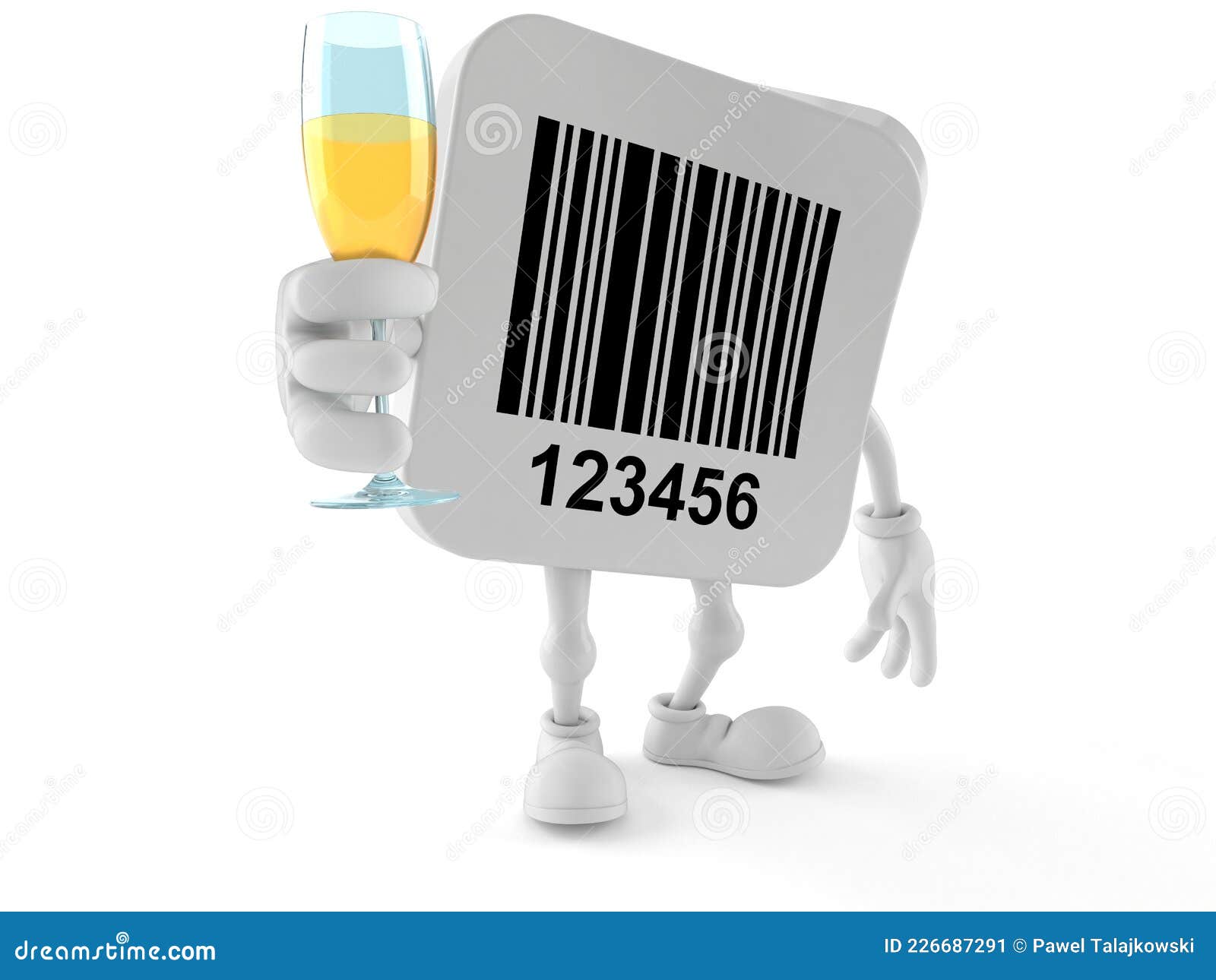 Barcode Character Standing On Weight Scale Royalty-Free Cartoon ...