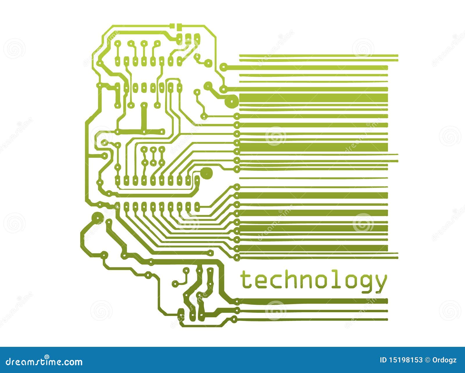 Barcode with circuit stock illustration. Illustration of neural - 15198153