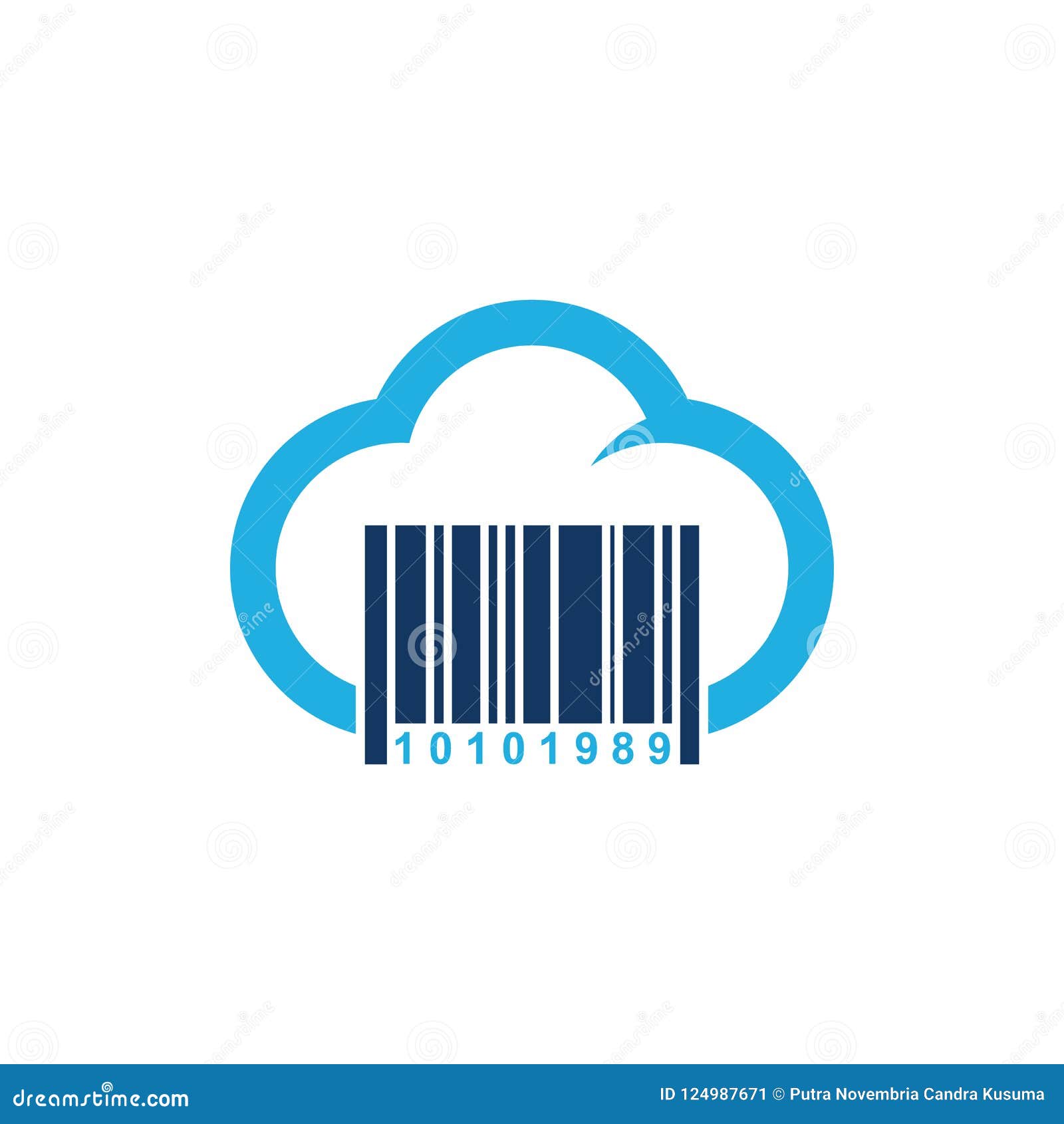 Barcode Cloud Logo Icon Design Stock Vector - Illustration of computing ...