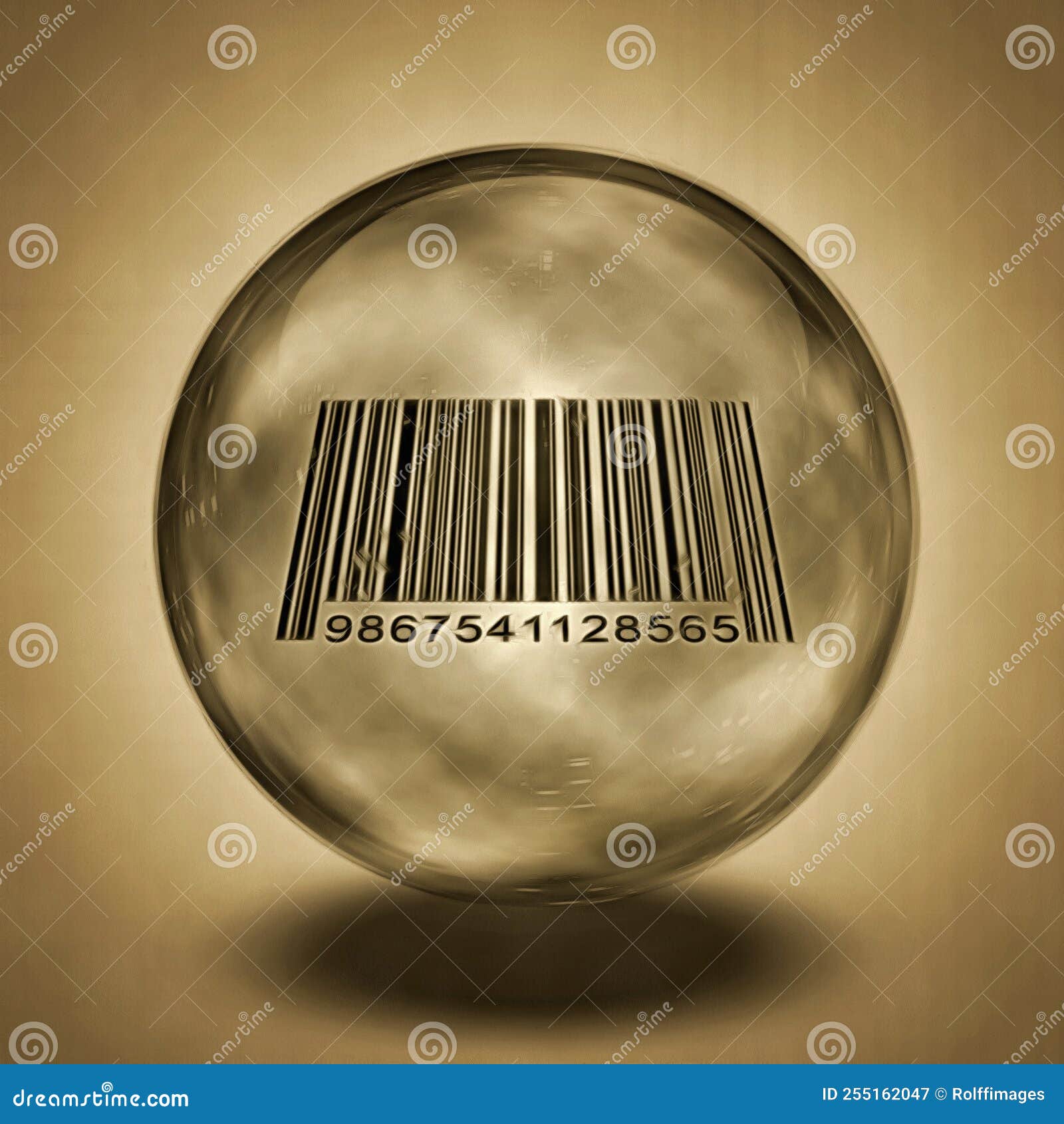 Barcode on crystal ball stock illustration. Illustration of ...