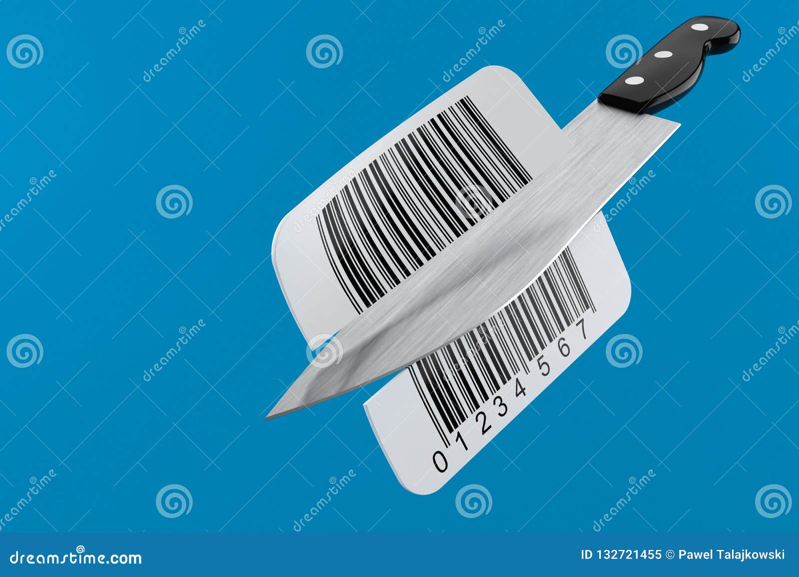 Barcode cut by knife stock illustration. Illustration of shopping ...