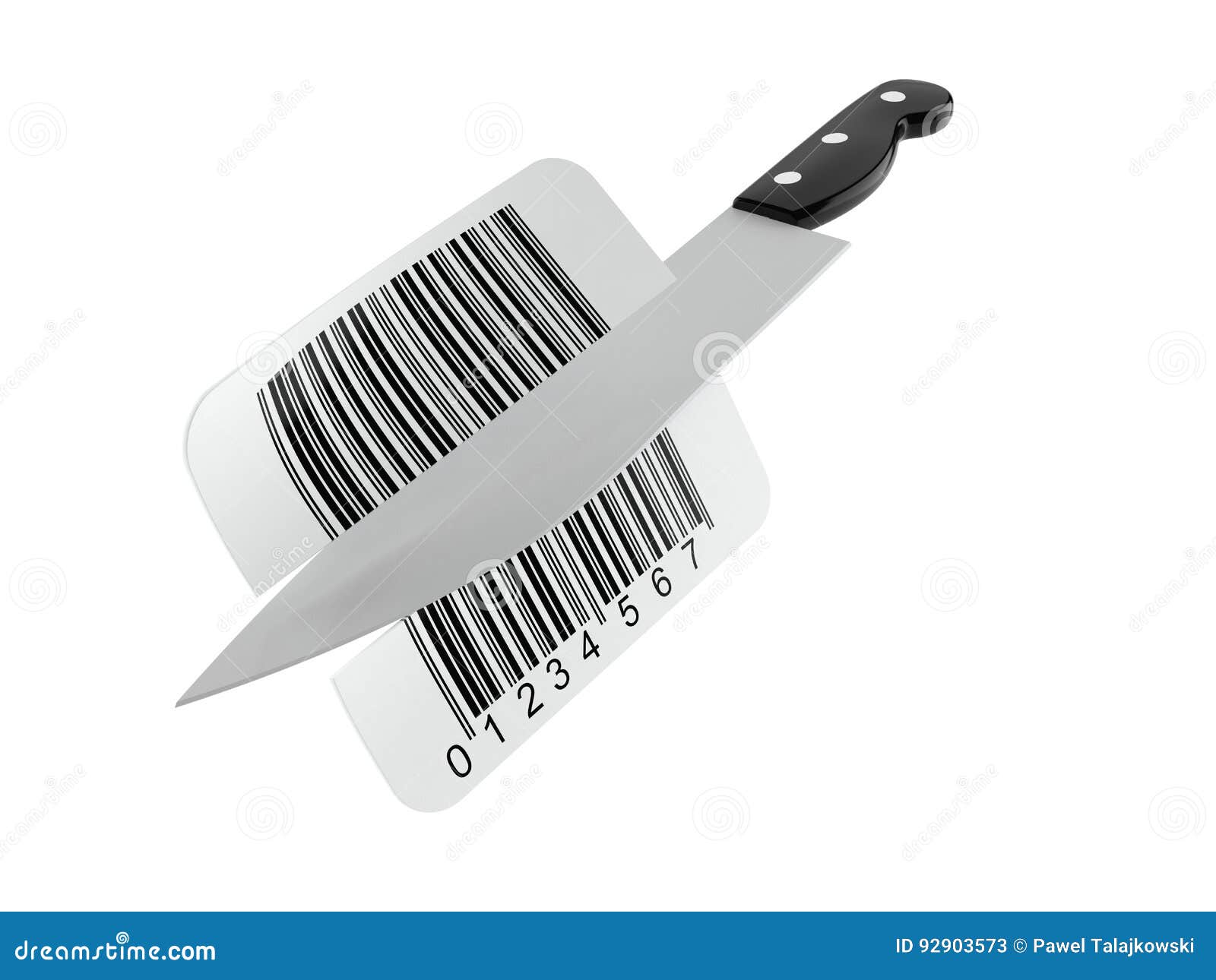 Barcode cut by knife stock illustration. Illustration of code - 92903573