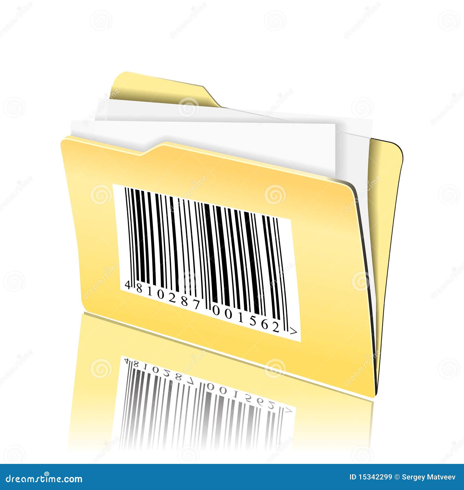 Barcode on document folder stock vector. Illustration of reflect - 15342299