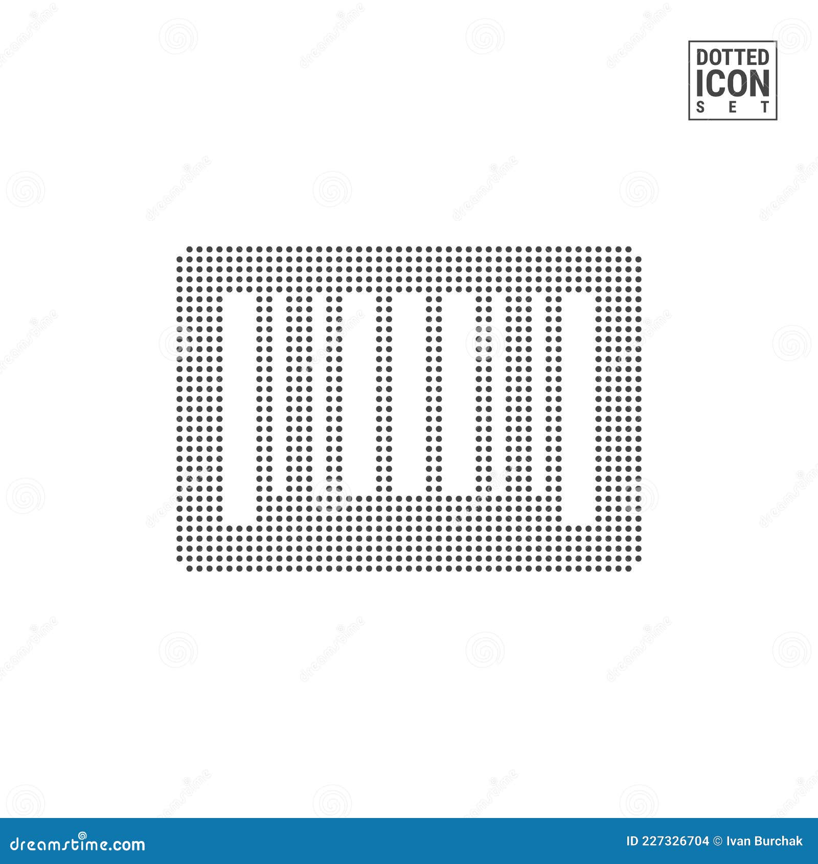 Barcode Dot Pattern Icon. Shopping Dotted Icon Isolated on White ...
