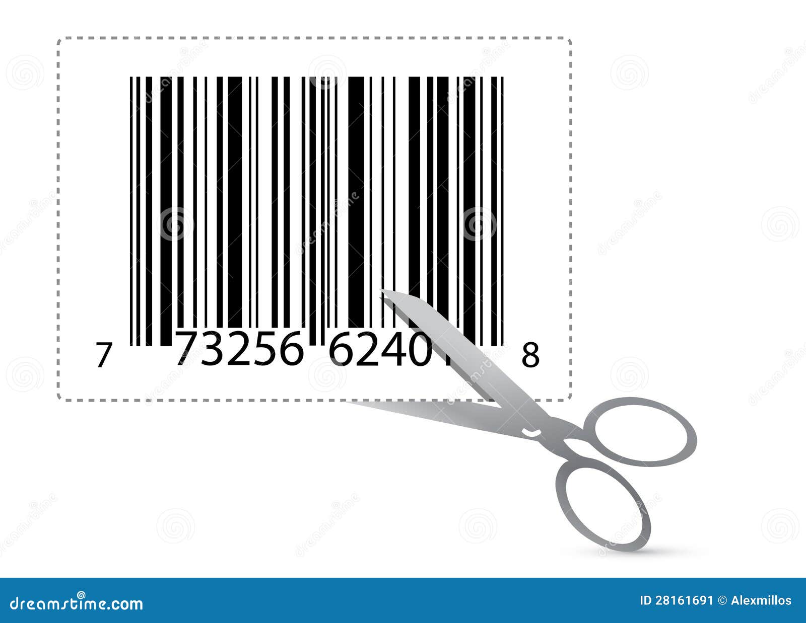 Barcode with a dotted line stock illustration. Illustration of code ...