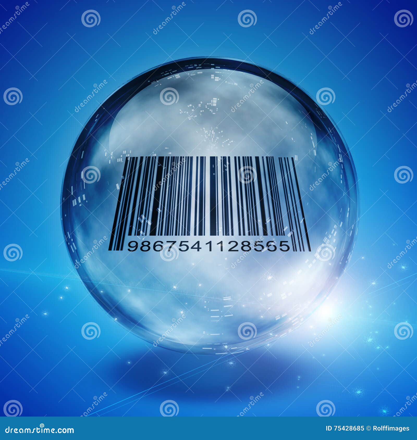 Barcode Enclosed In Glass Sphere Stock Photography | CartoonDealer.com ...