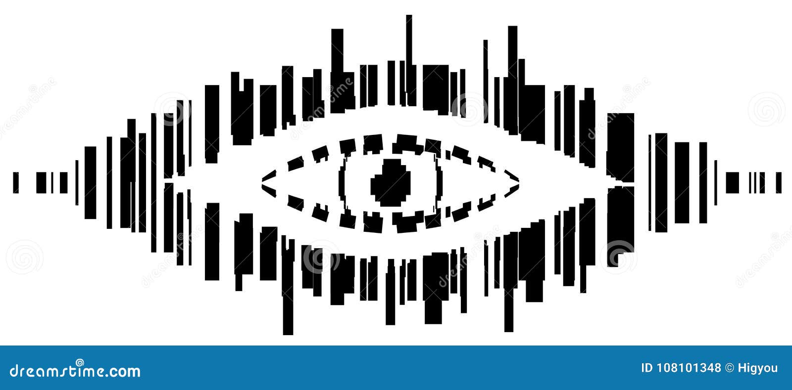 Barcode Eye Stencil stock vector. Illustration of technology - 108101348