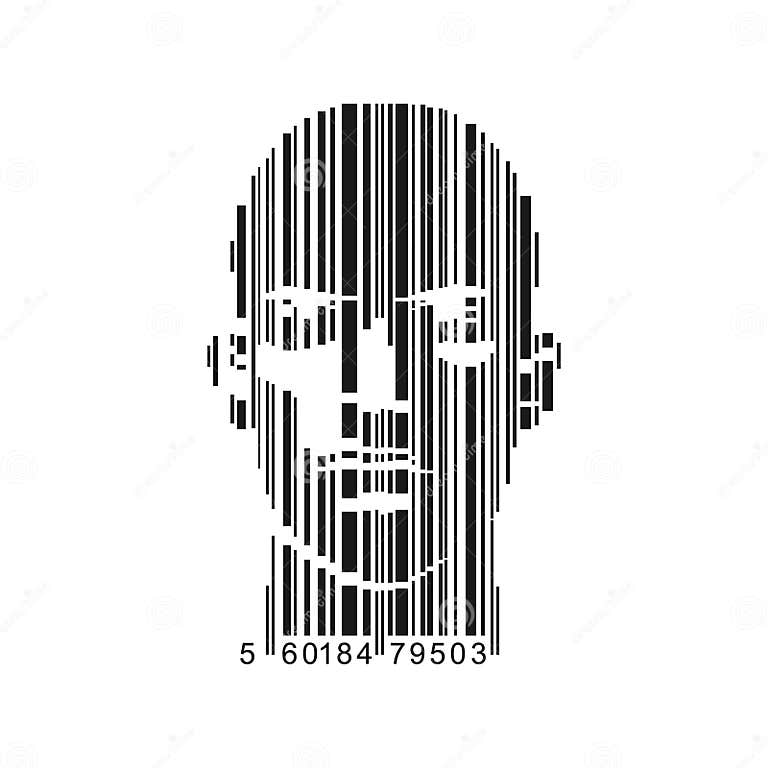 Barcode Face stock vector. Illustration of combined, reader - 98293458