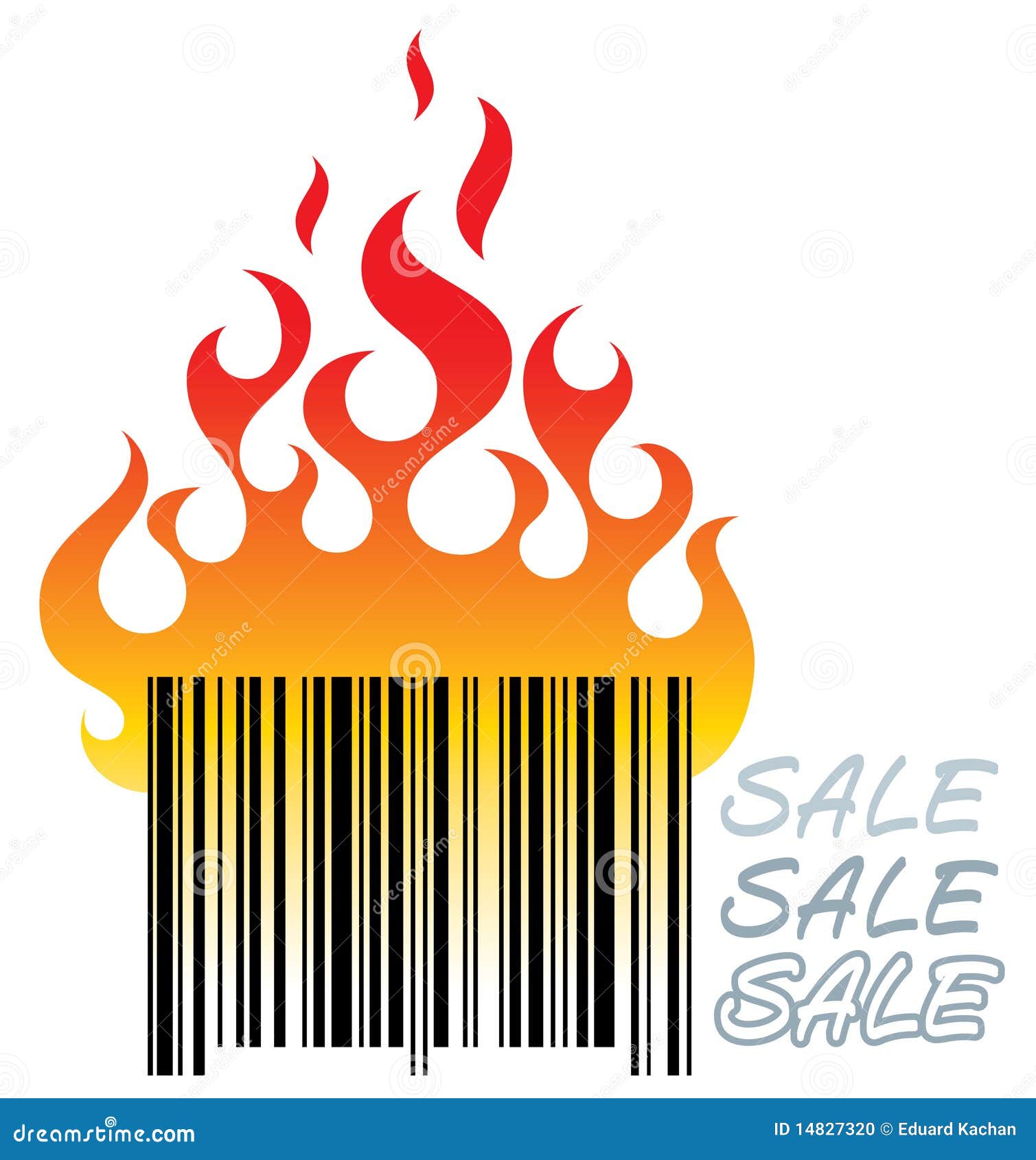 Barcode in fire stock vector. Illustration of price, finance - 14827320
