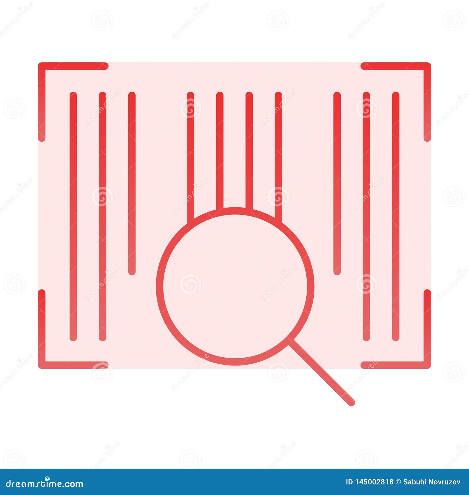 Barcode Flat Icon. Barcode with Lens Pink Icons in Trendy Flat Style ...