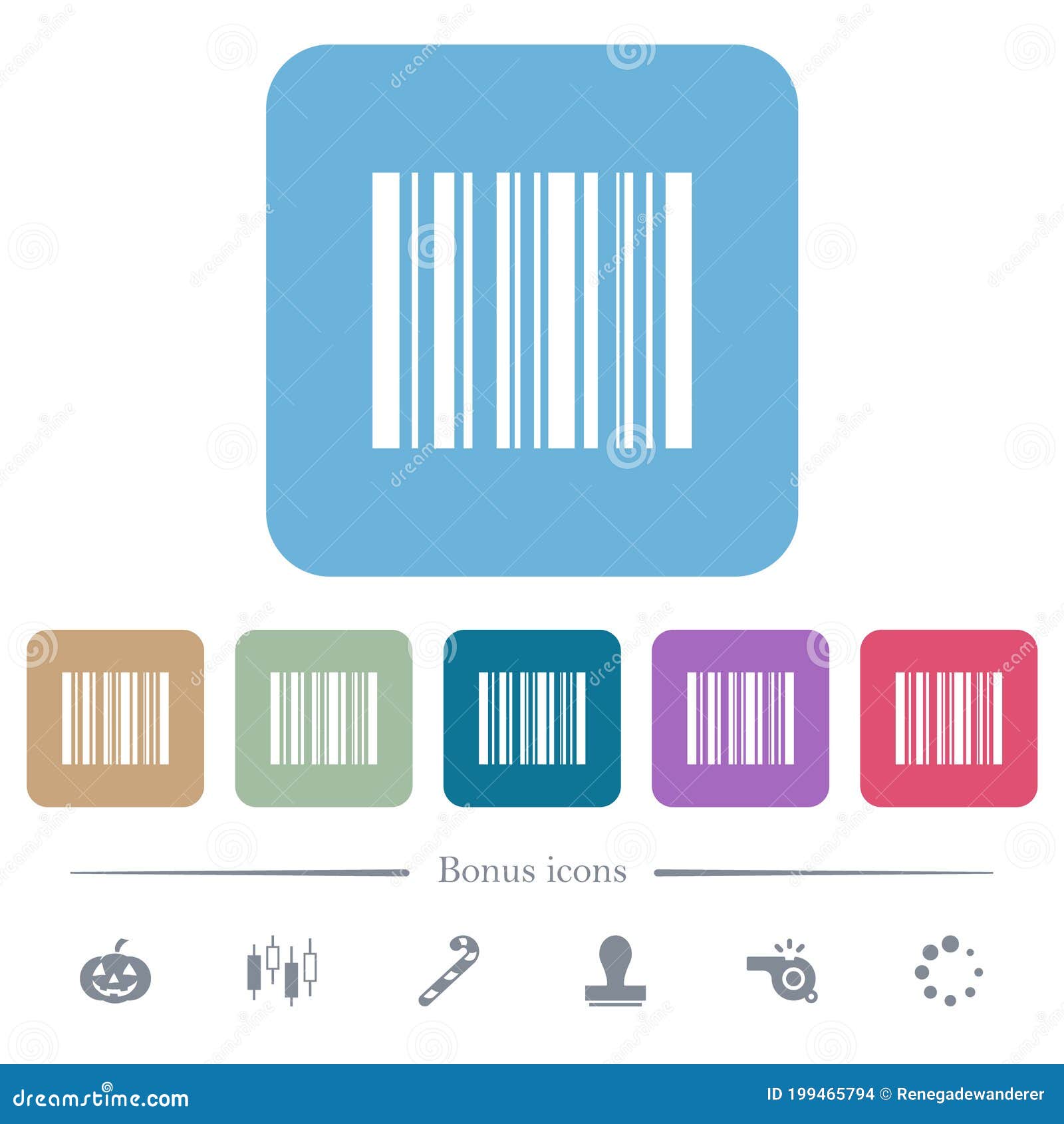 Barcode White Icons On Edged Square Buttons Royalty-Free Stock Image ...