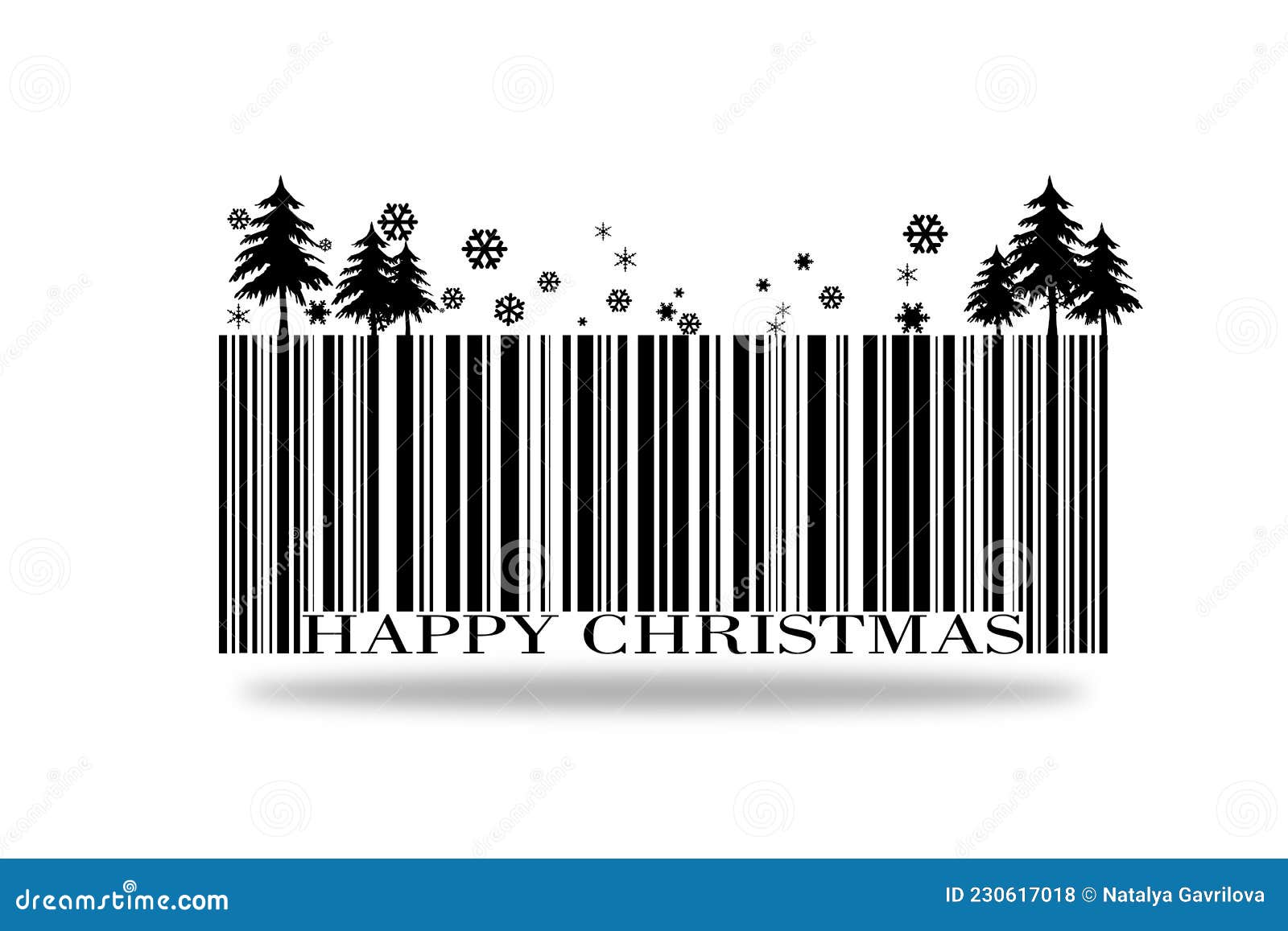 Barcode Happy Christmas on a White Background Stock Illustration ...