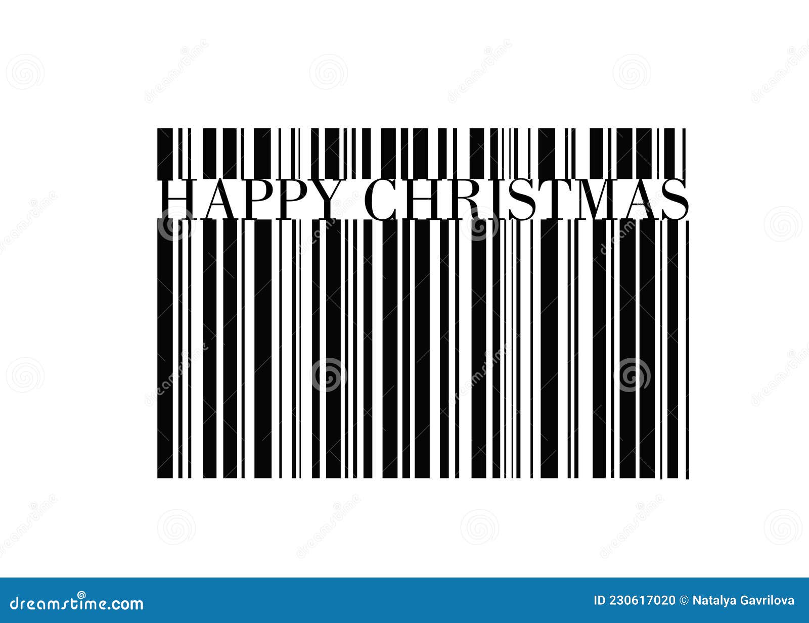 Barcode Happy Christmas on a White Background Stock Illustration ...