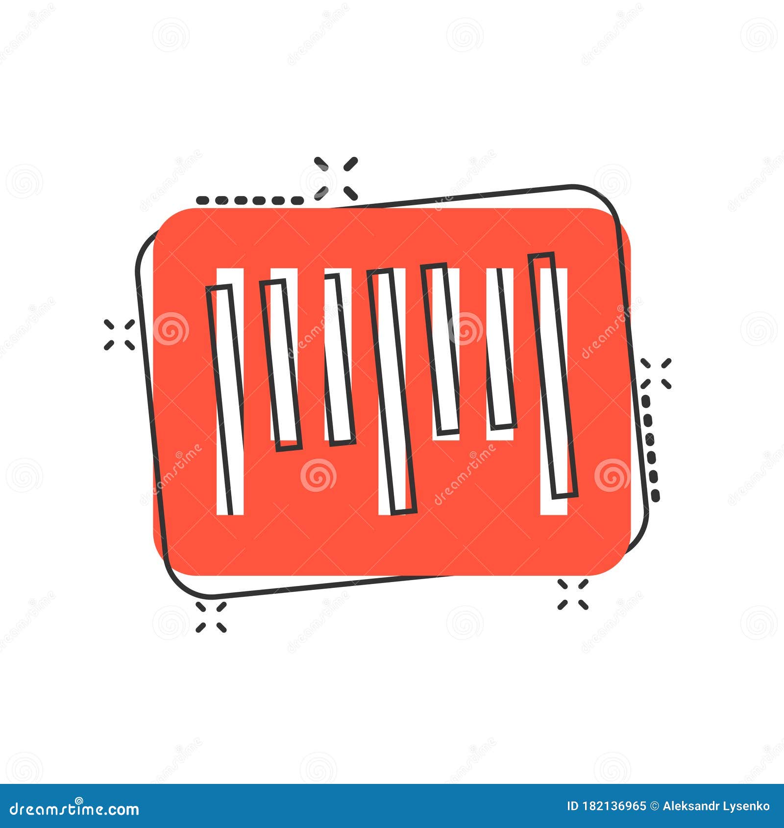 Barcode Icon in Comic Style. Product Distribution Cartoon Vector ...