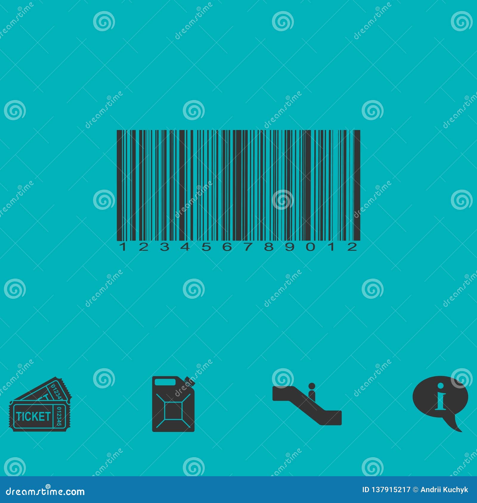 Barcode icon flat stock vector. Illustration of code - 137915217