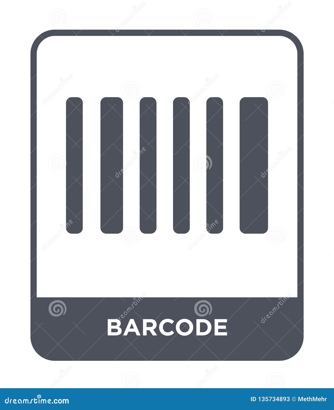 Barcode Icon in Trendy Design Style. Barcode Icon Isolated on White ...