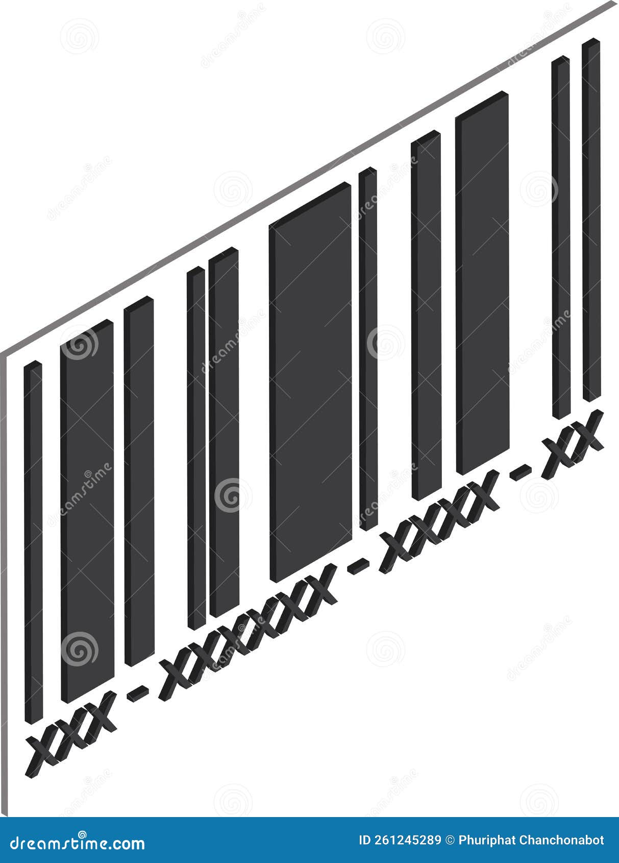 Barcode Illustration in 3D Isometric Style Stock Vector - Illustration ...