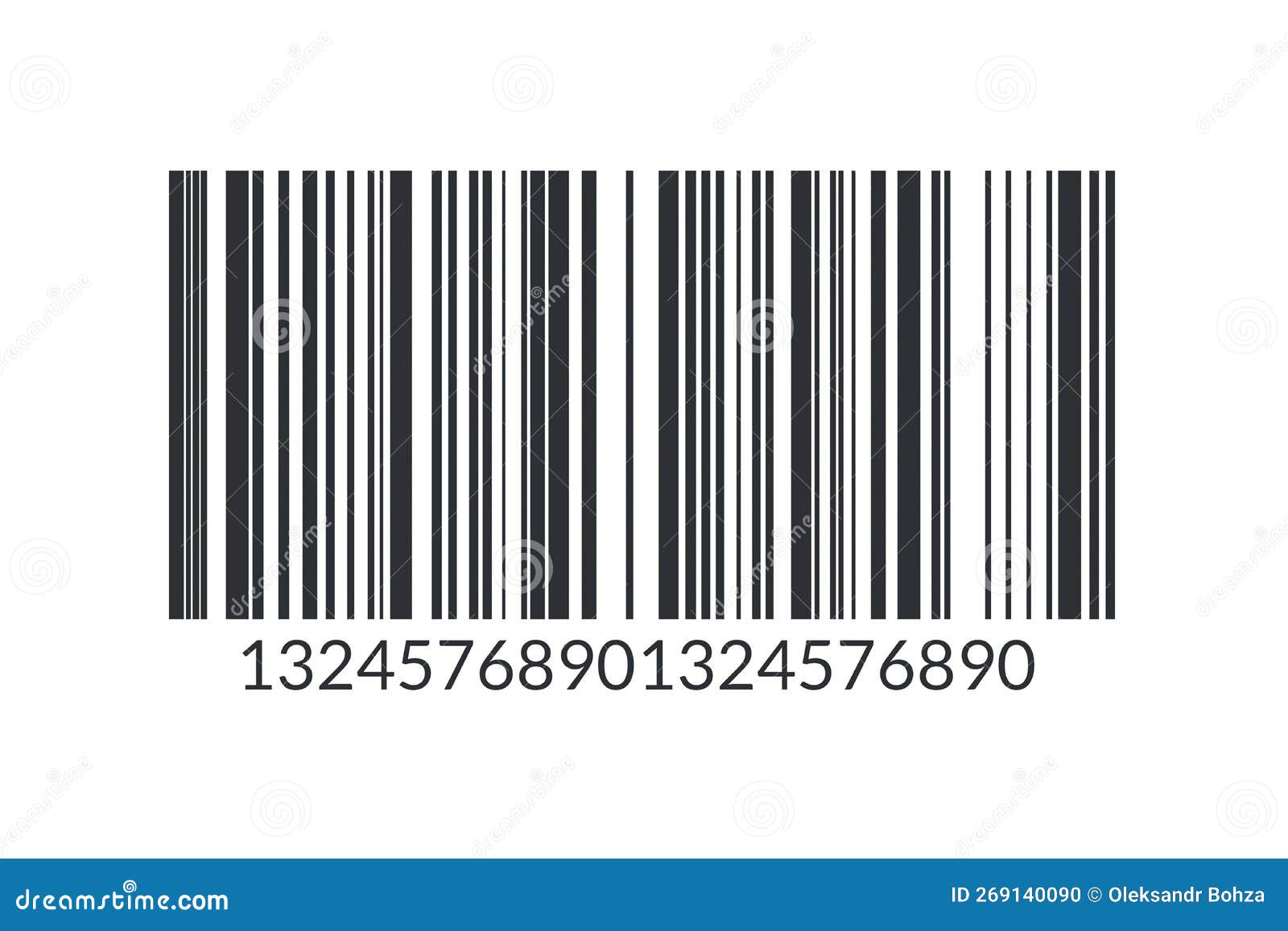 Barcode Isolated on White Background. Top View Stock Illustration - Illustration of market ...