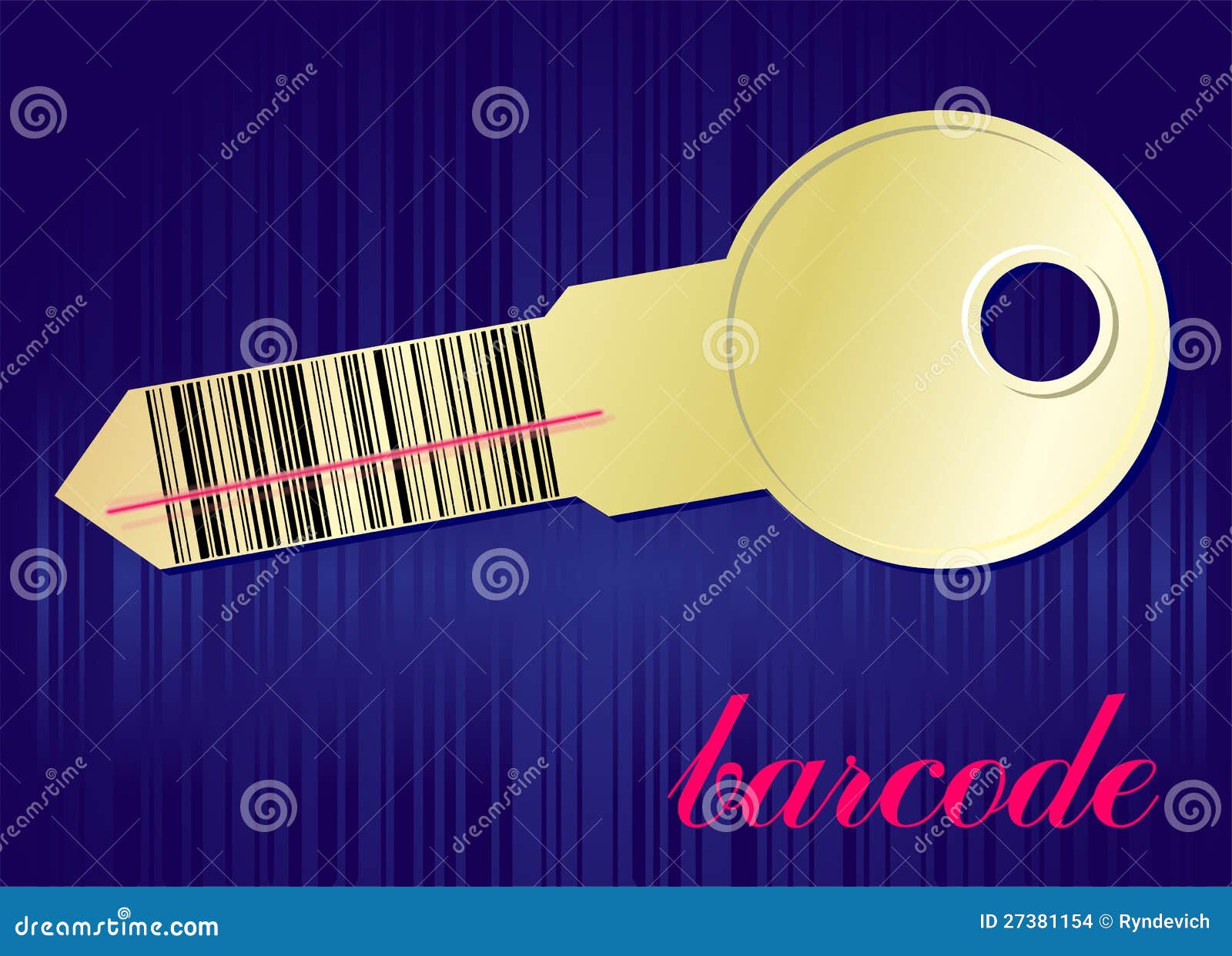 Barcode key stock vector. Illustration of security, protect - 27381154