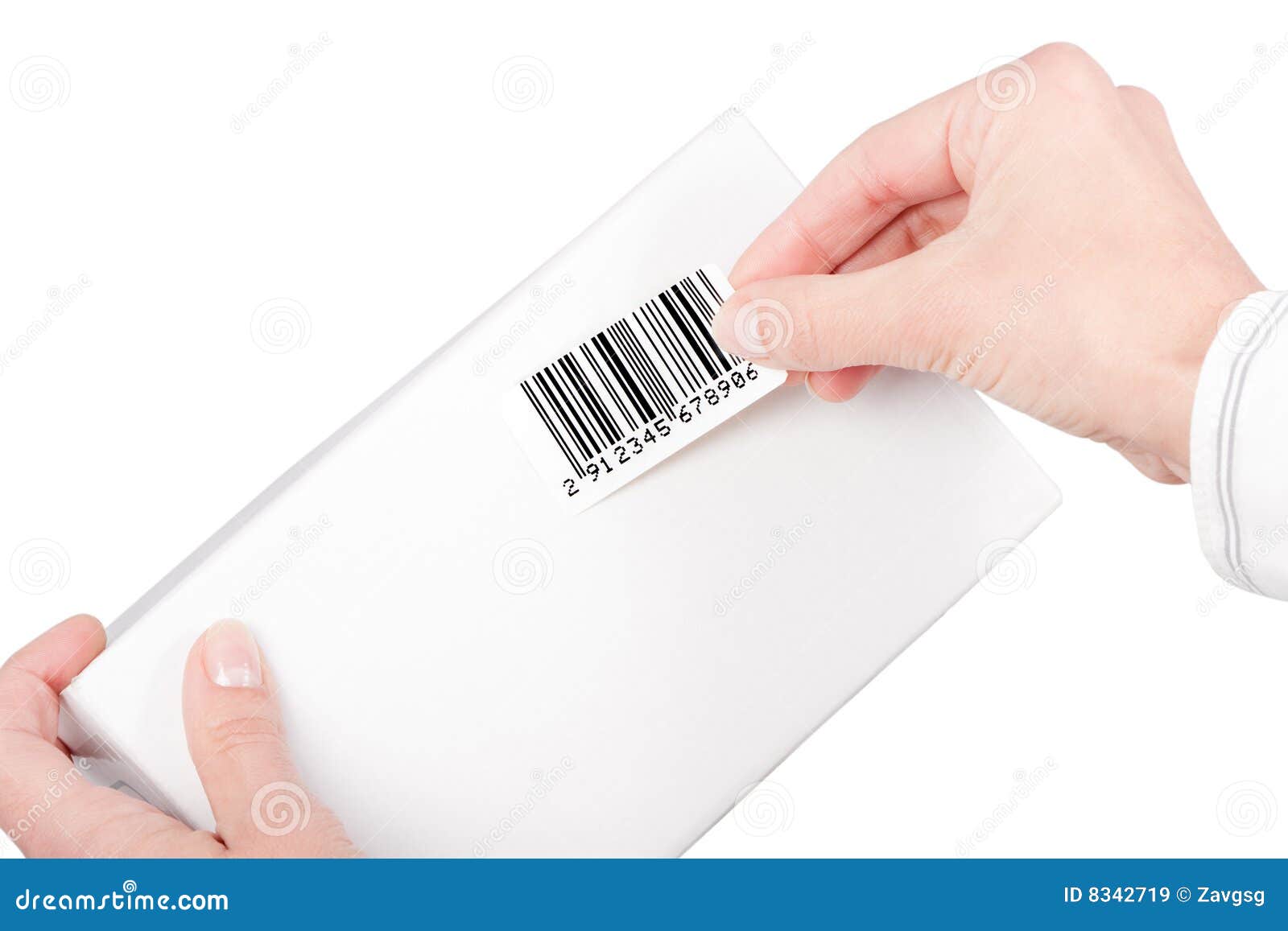Barcode label stock image. Image of isolated, hands, hand - 8342719