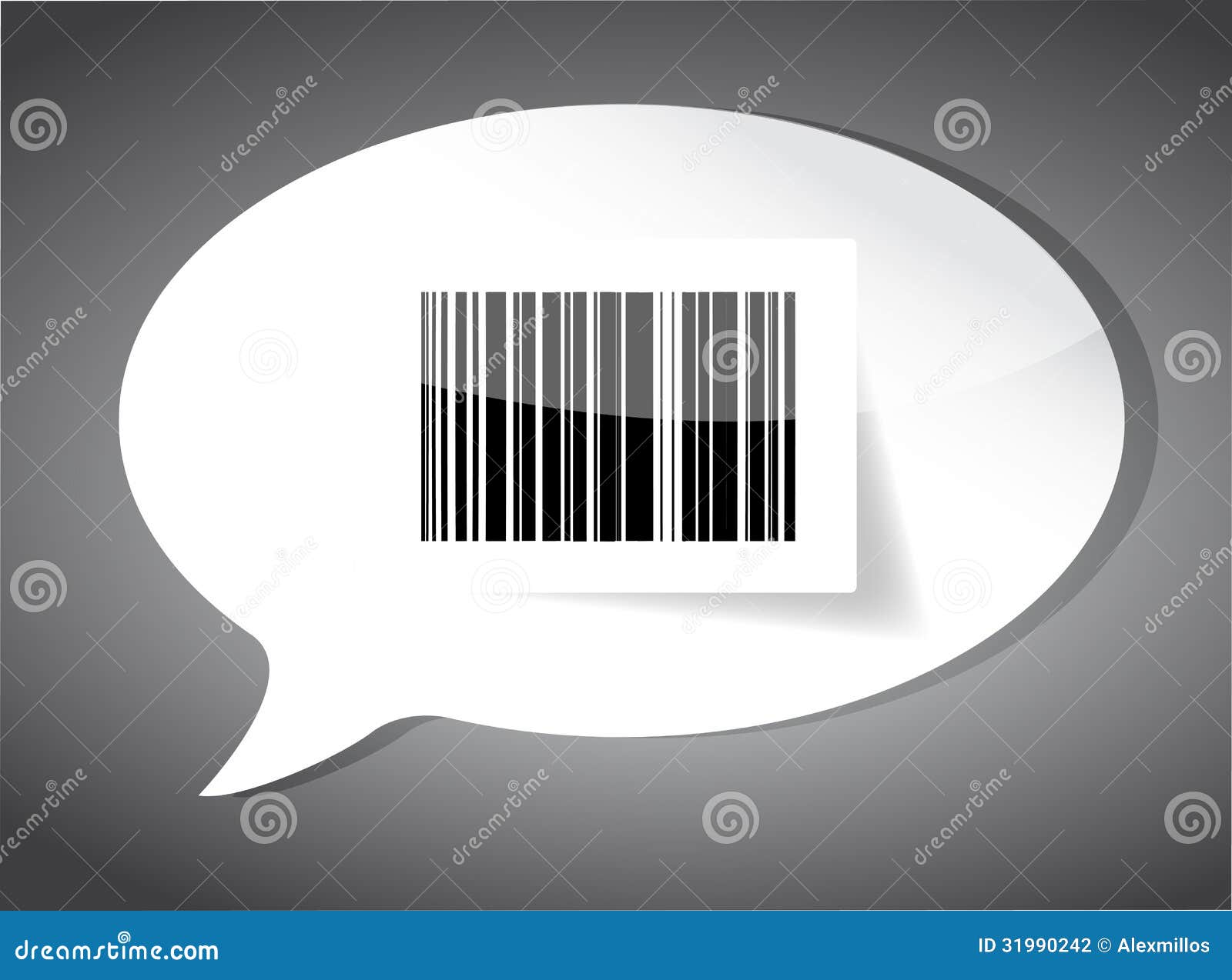 Barcode Label Inside a Speech Bubble Stock Illustration - Illustration ...