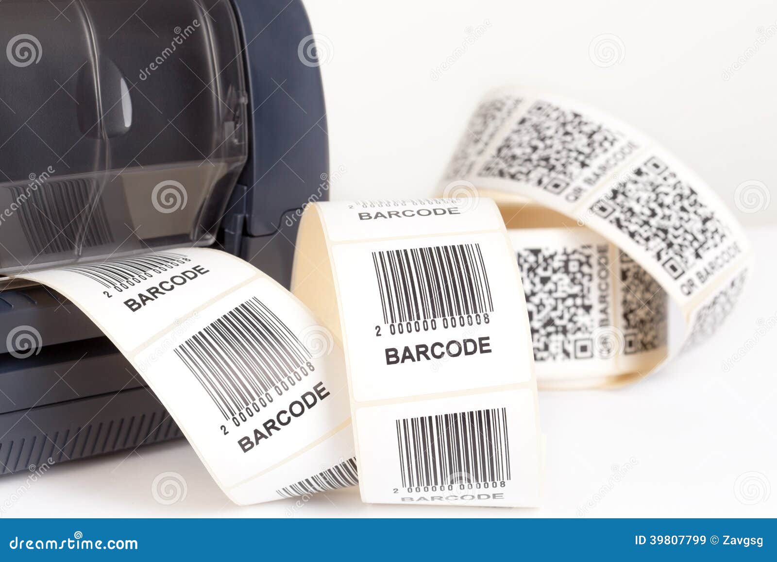 Barcode label printer stock image. Image of gray, isolated - 39807799
