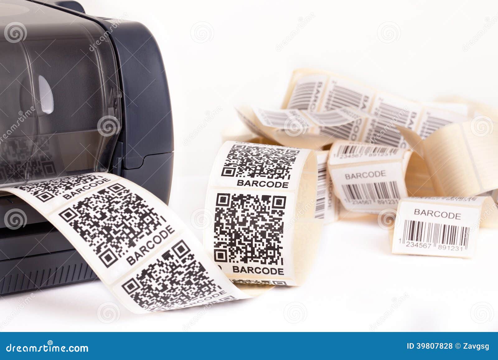 Barcode label printer stock photo. Image of technology - 39807828