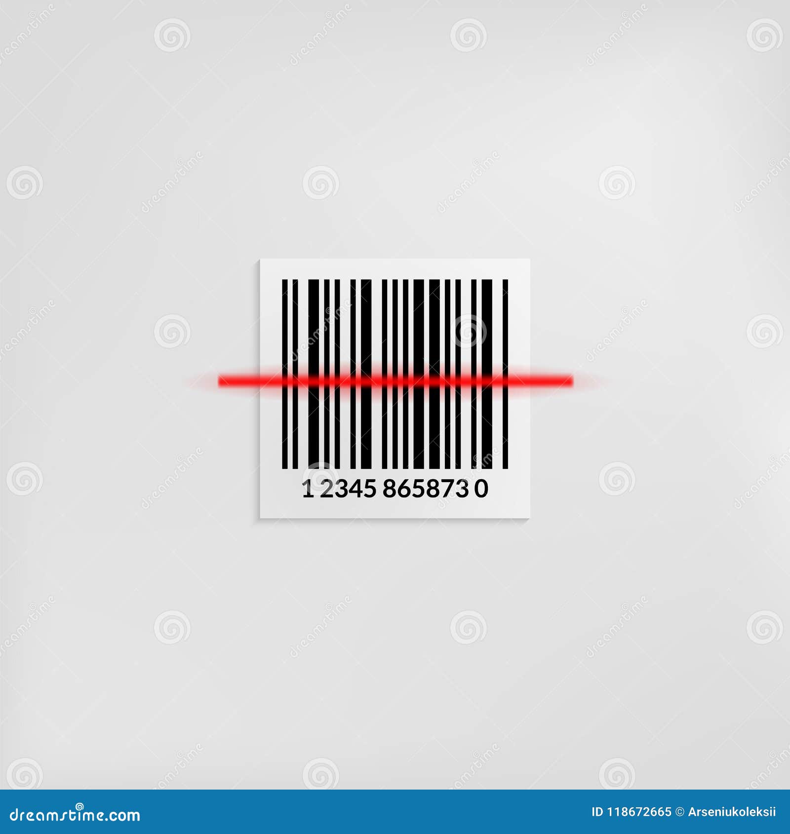 Barcode Label Scanning with a Laser Stock Vector - Illustration of ...