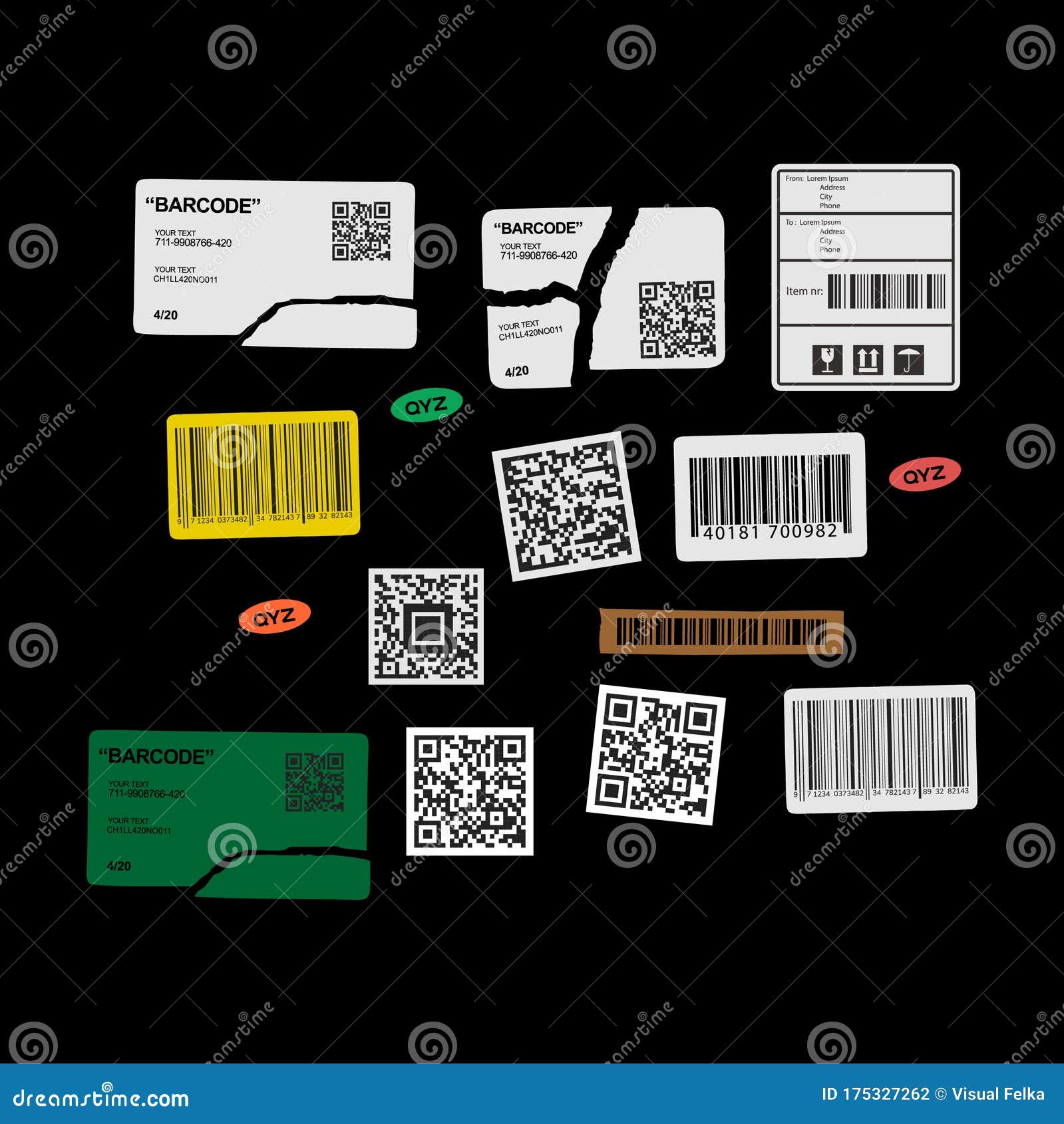 Barcode label set vector stock vector. Illustration of data - 175327262