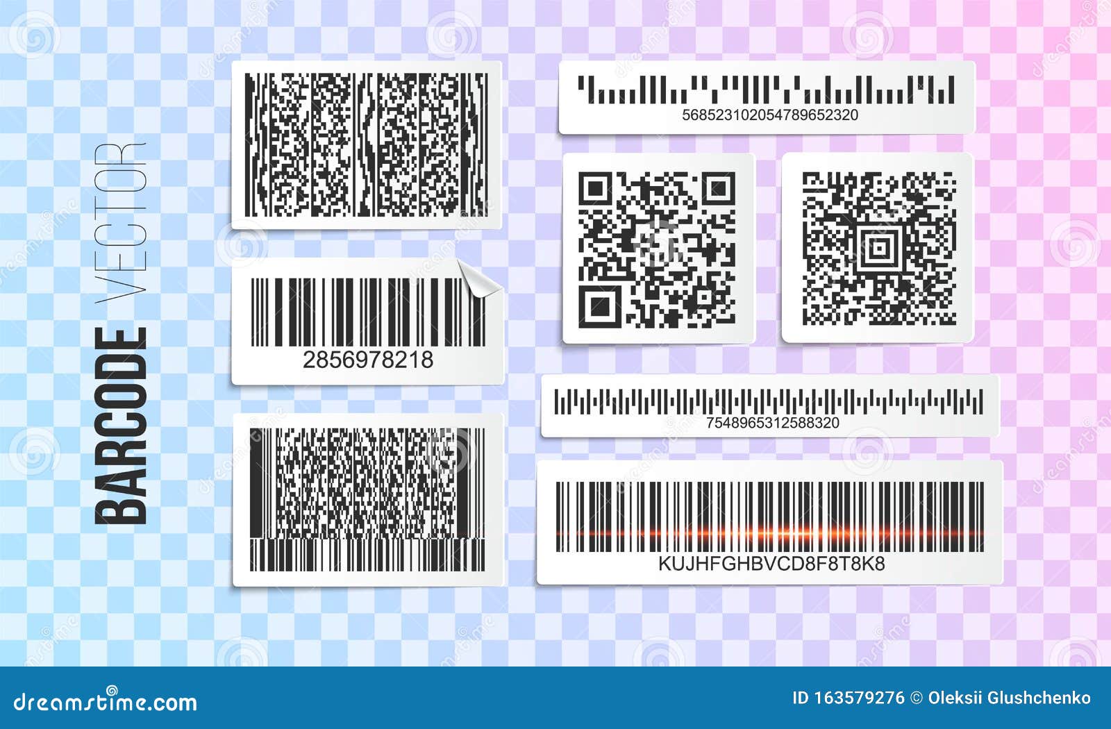 Barcode label set vector stock vector. Illustration of number - 163579276