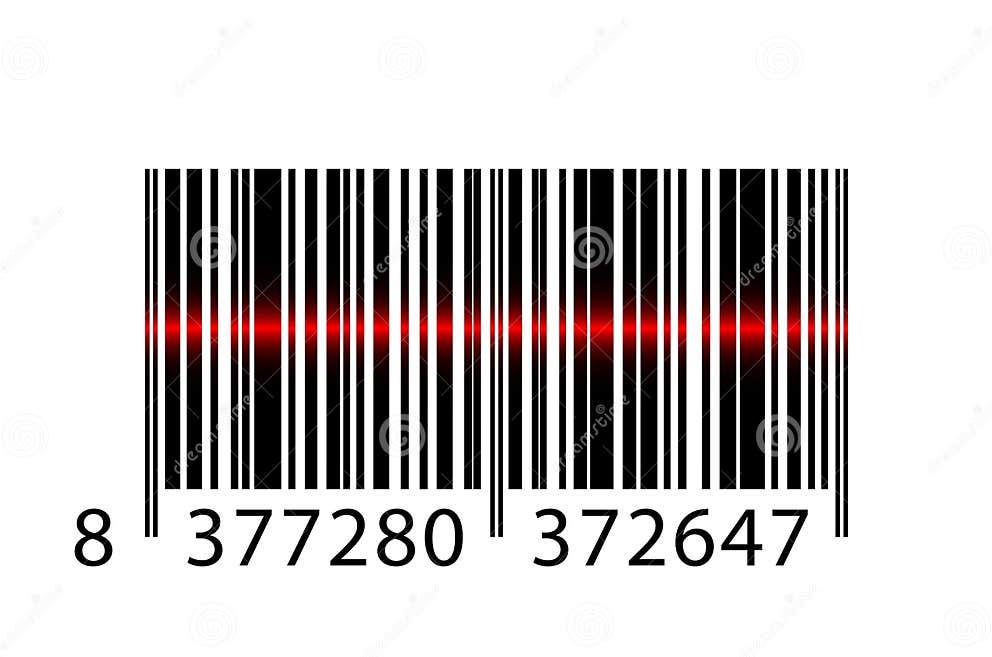 Barcode with laser beam stock vector. Illustration of ordinal - 24171769
