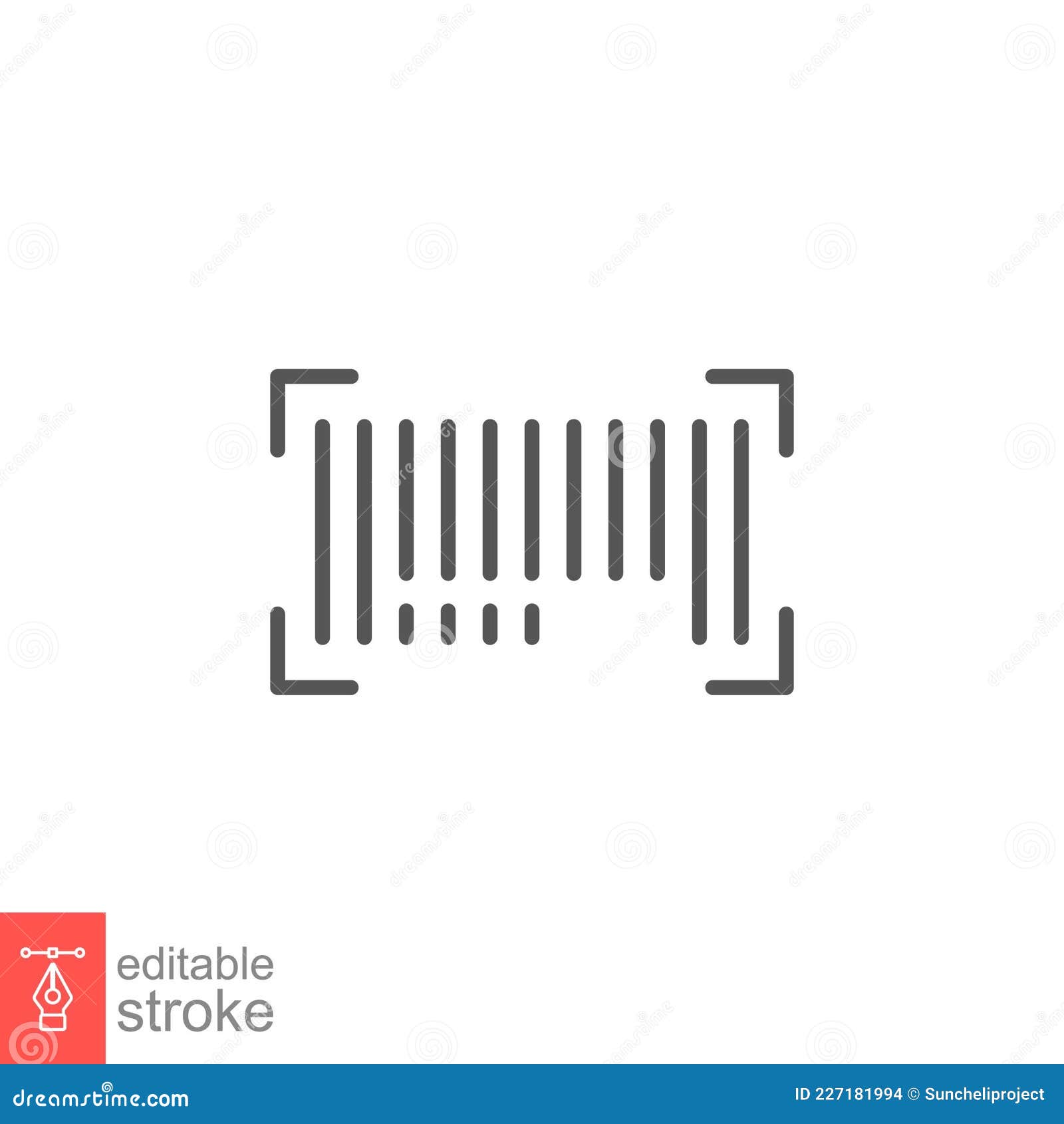 Barcode Line Icon. Barcode With Lens Vector Illustration Isolated On ...