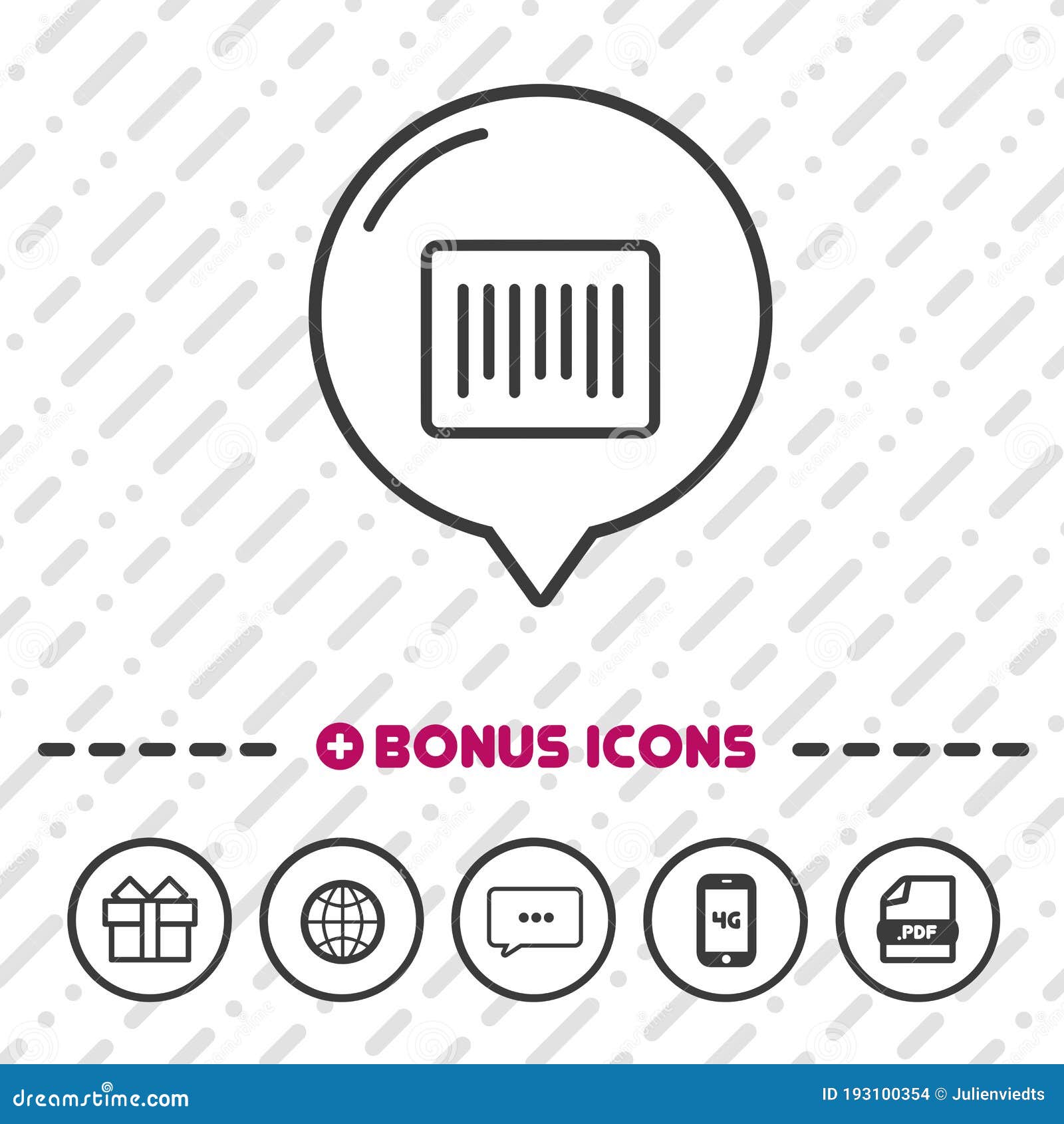 Barcode Line Icon. Barcode With Lens Vector Illustration Isolated On ...