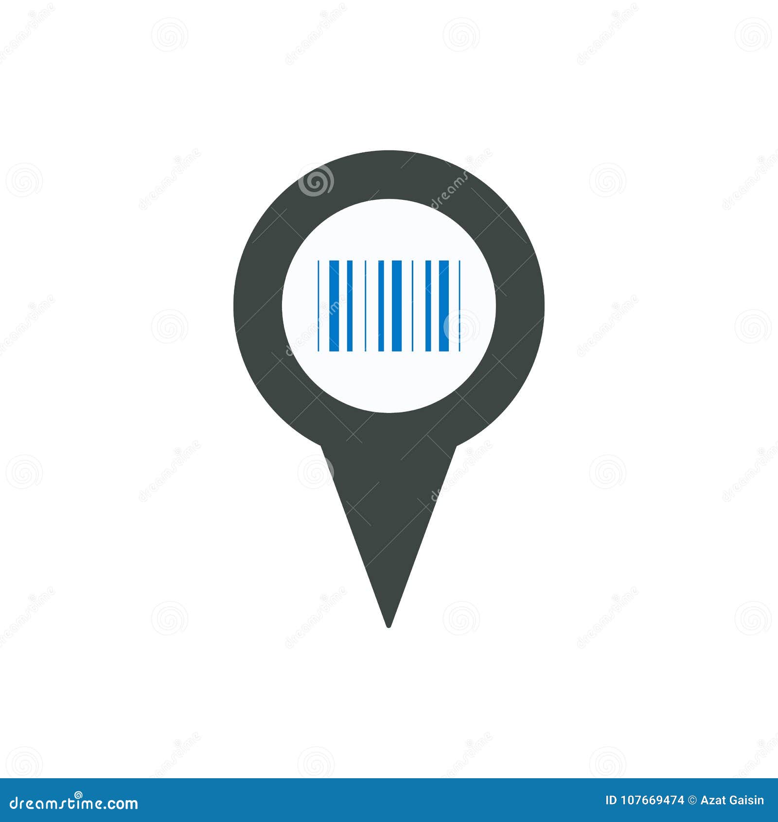 Barcode Location Marker Pin Place Pointer Position Stock Vector ...