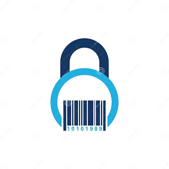 Barcode Lock Logo Icon Design Stock Vector - Illustration of abstract ...