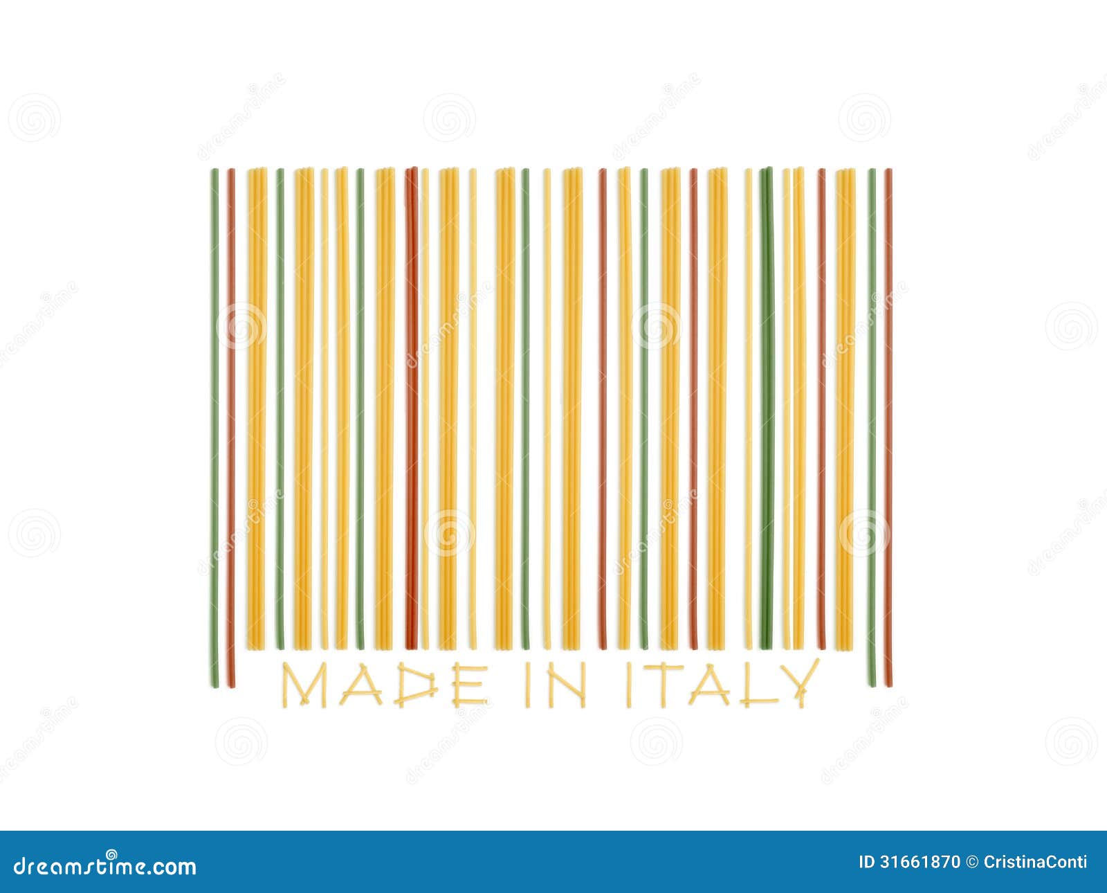 Barcode Made with Italian Spaghetti Stock Photo - Image of packaging ...