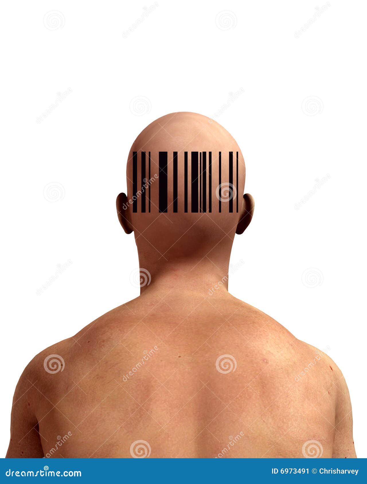 Barcode Man stock image. Image of barcode, identity, ears - 6973491