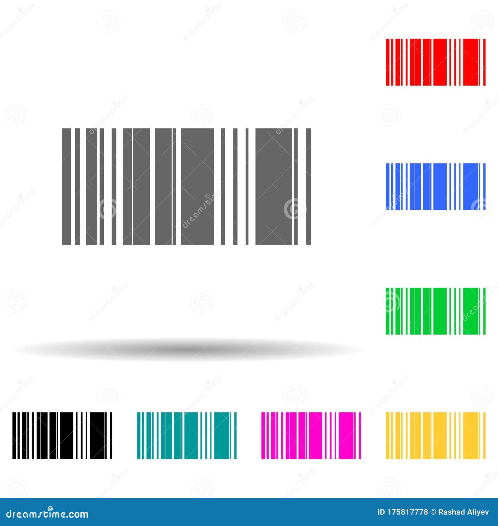 Barcode Multi Color Style Icon. Simple Thin Line, Outline Vector of Web ...