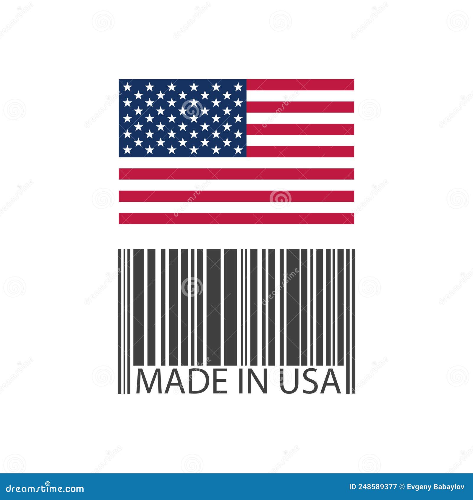 Barcode with Numbers Made in USA - Vector Stock Vector - Illustration ...
