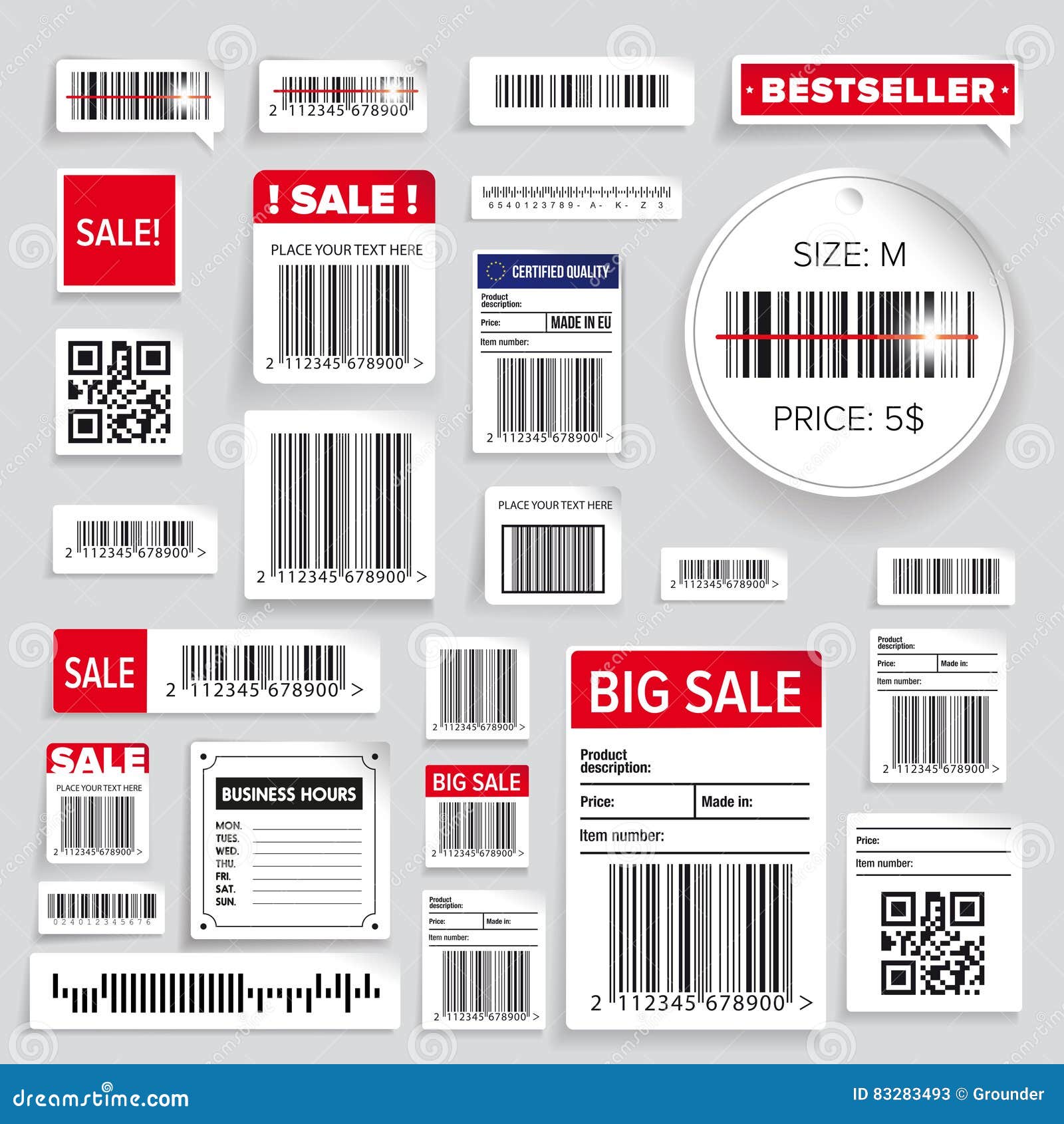 Barcode Packaging Labels Or Stickers Stock Image | CartoonDealer.com ...