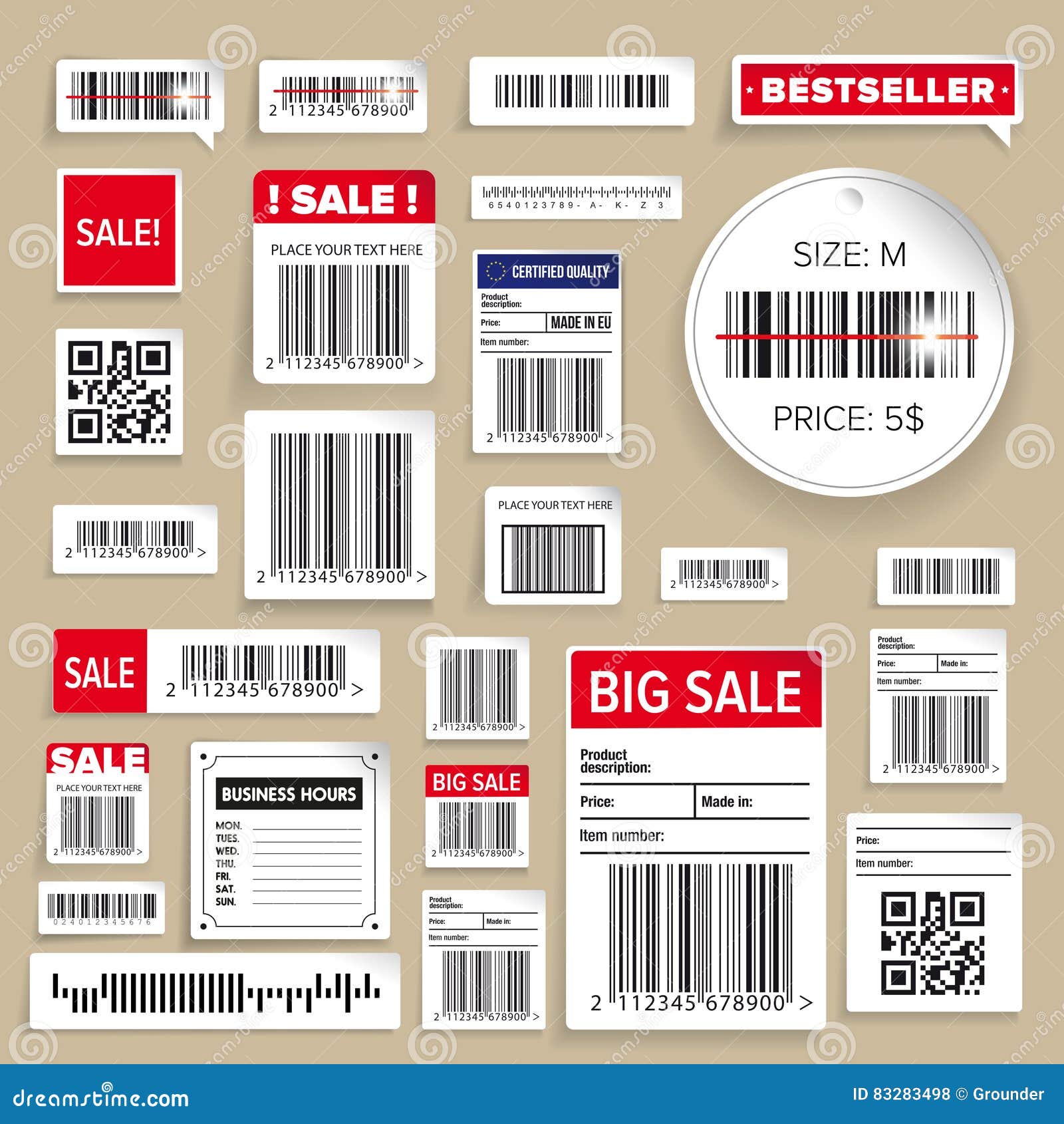 Barcode Packaging Labels Or Stickers Stock Image | CartoonDealer.com ...