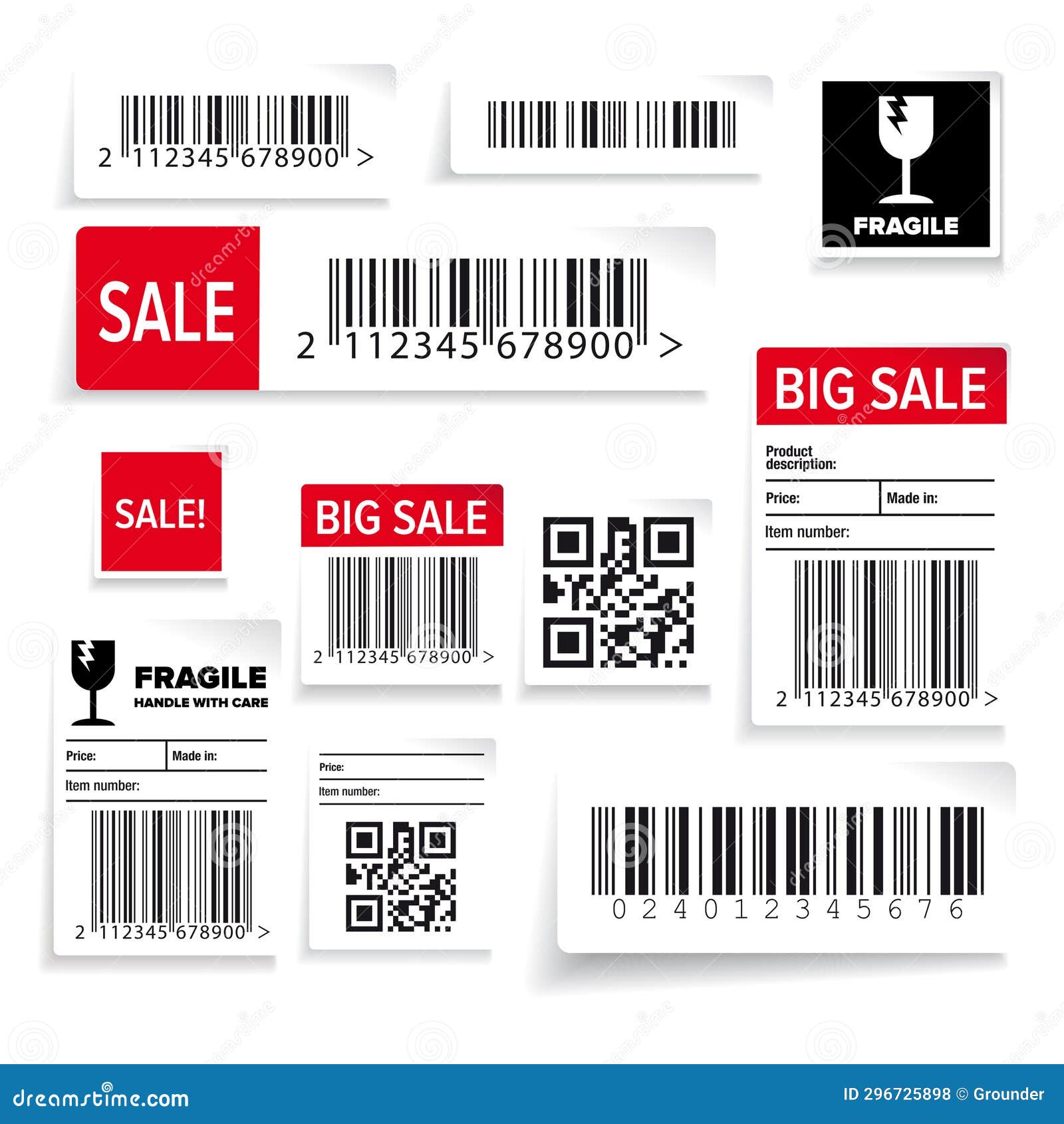Barcode Packaging Labels or Stickers Vector Stock Vector - Illustration ...