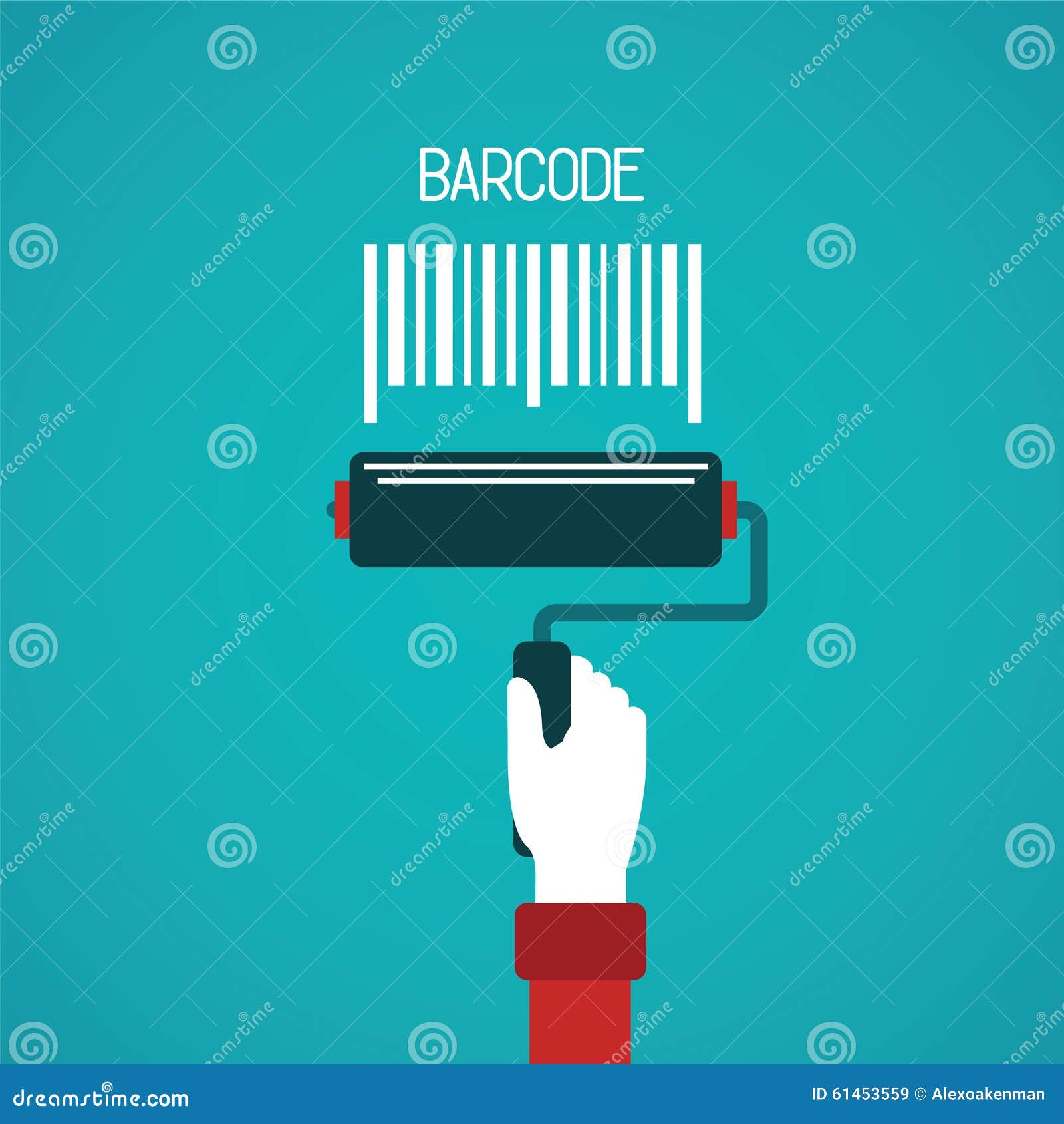 Barcode Painting Vector Concept in Flat Style Stock Vector ...