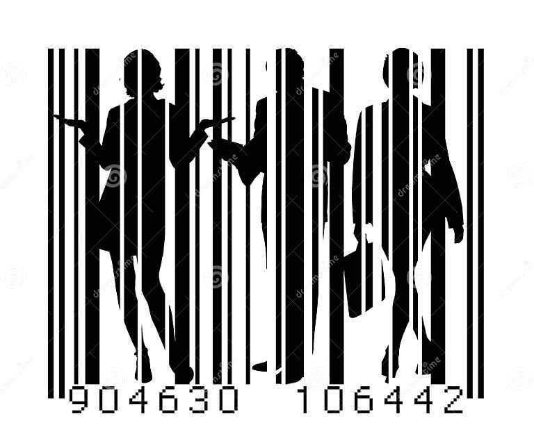 Barcode with People stock illustration. Illustration of released ...
