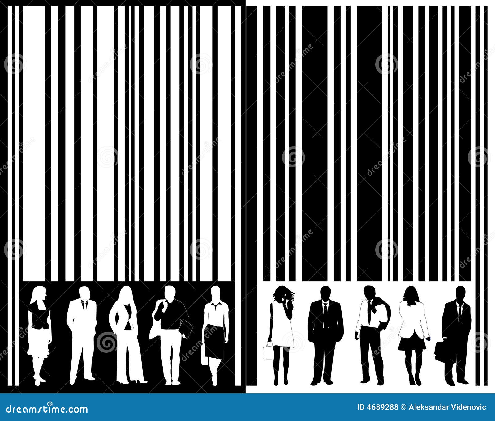 Barcode and people stock vector. Illustration of business - 4689288