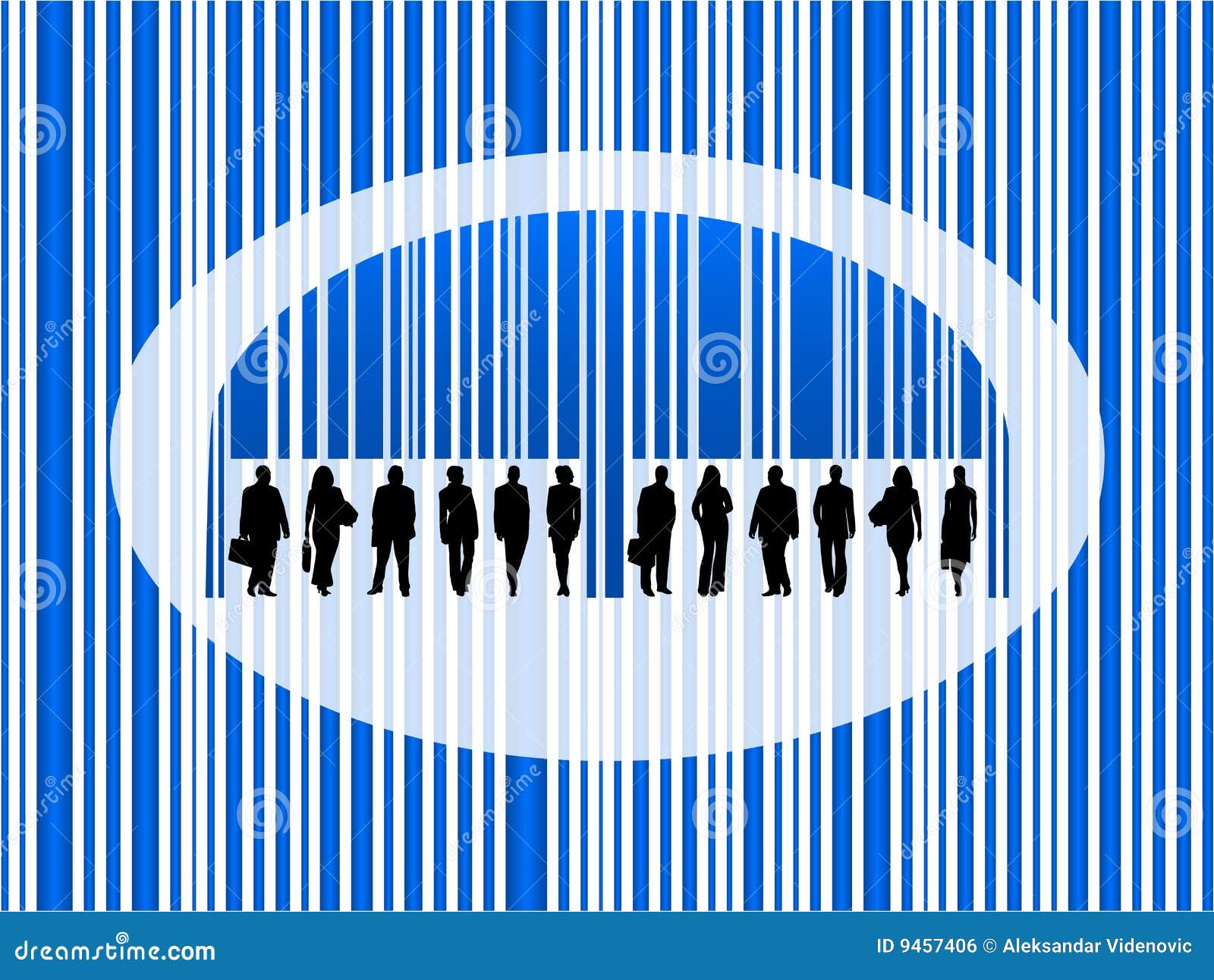 Barcode and people stock vector. Illustration of businesswomen - 9457406