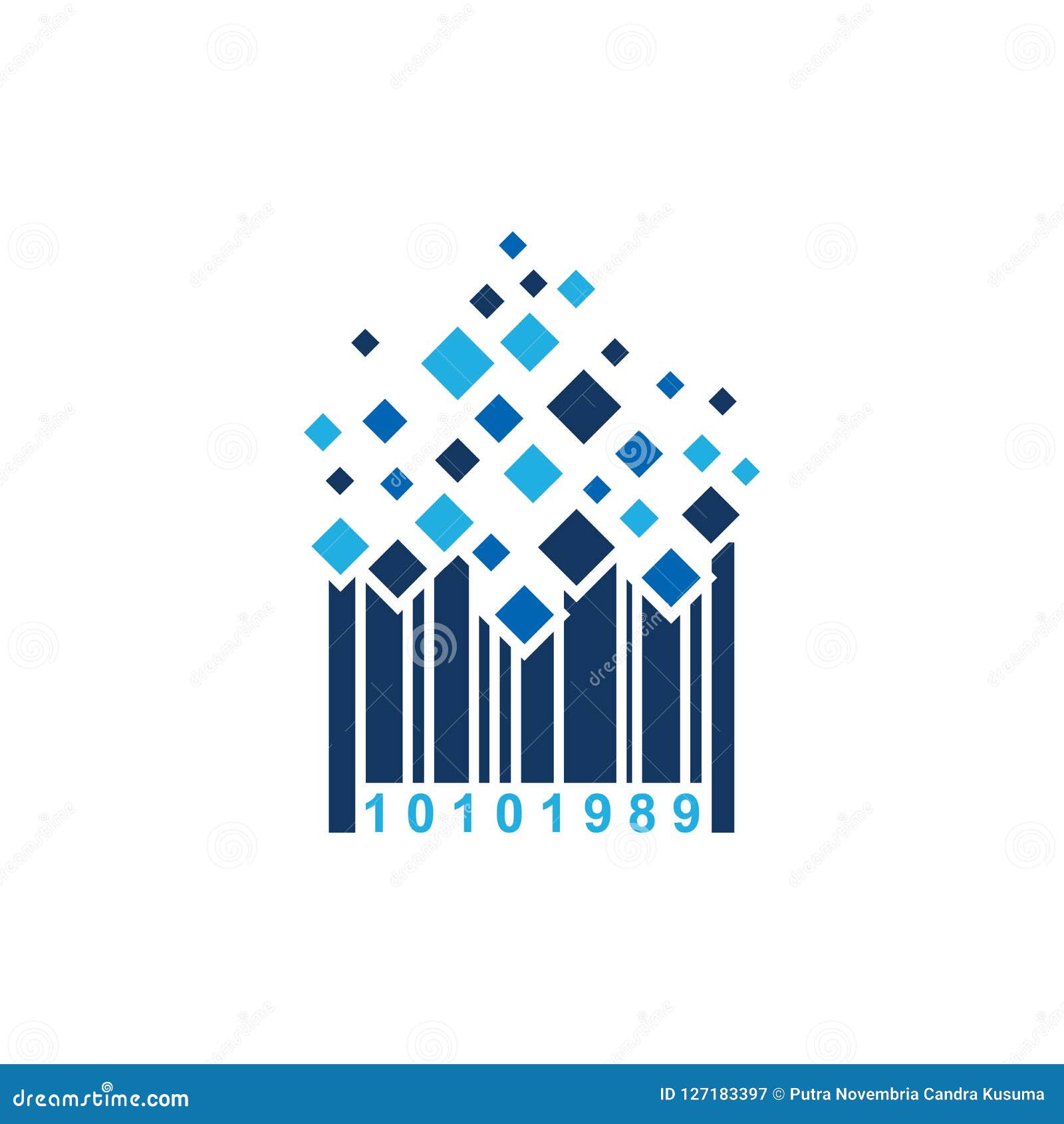 Barcode Pixel Logo Icon Design Stock Illustration - Illustration of ...