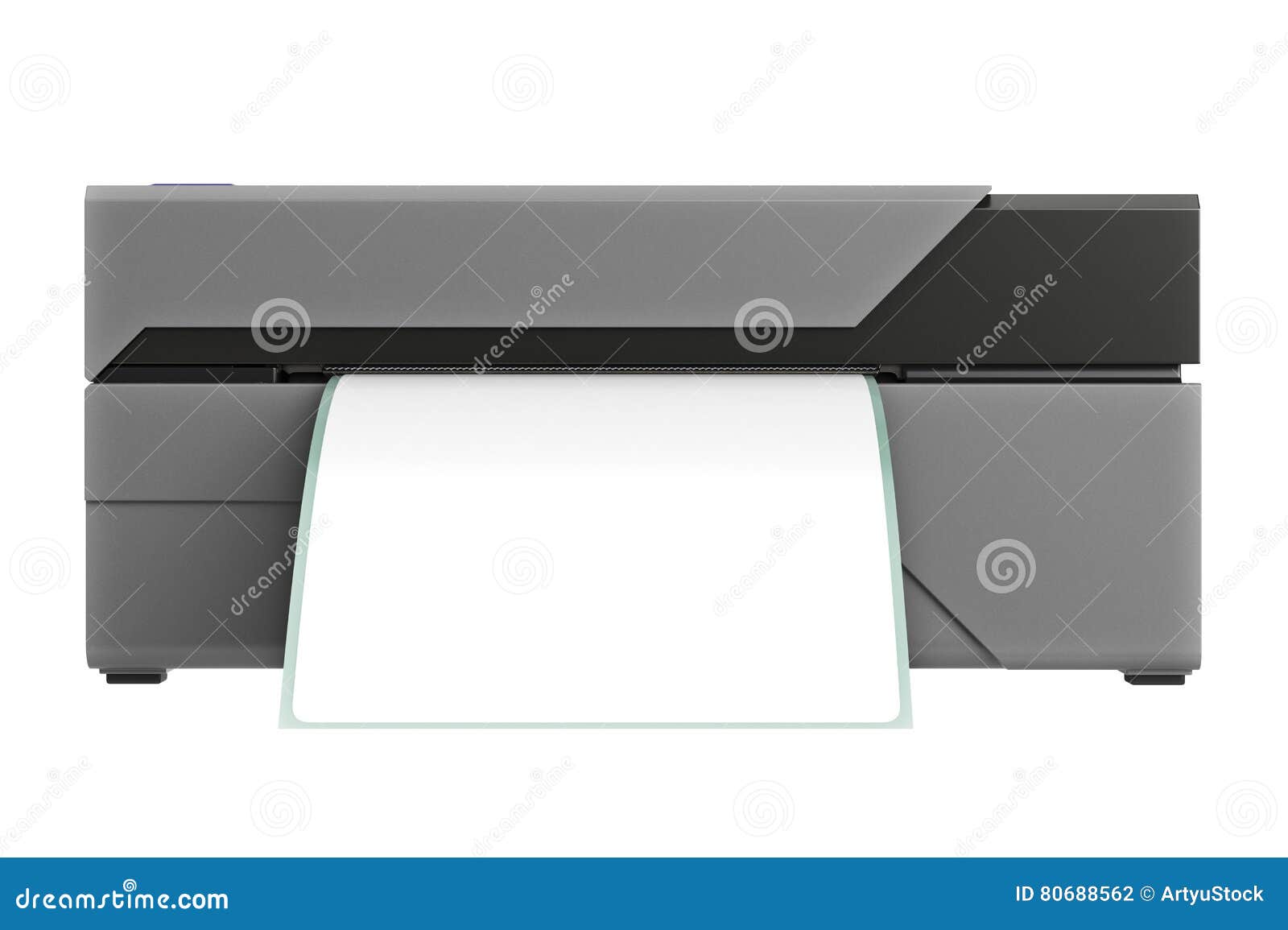 Barcode Printer, Front View Stock Illustration - Illustration of ...