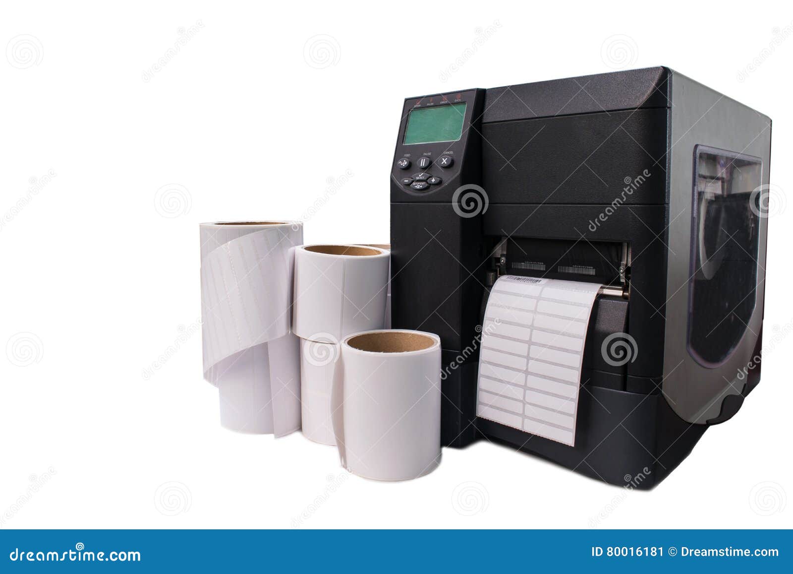 Barcode Printer For Labels Isolated On White Background With Shadow ...