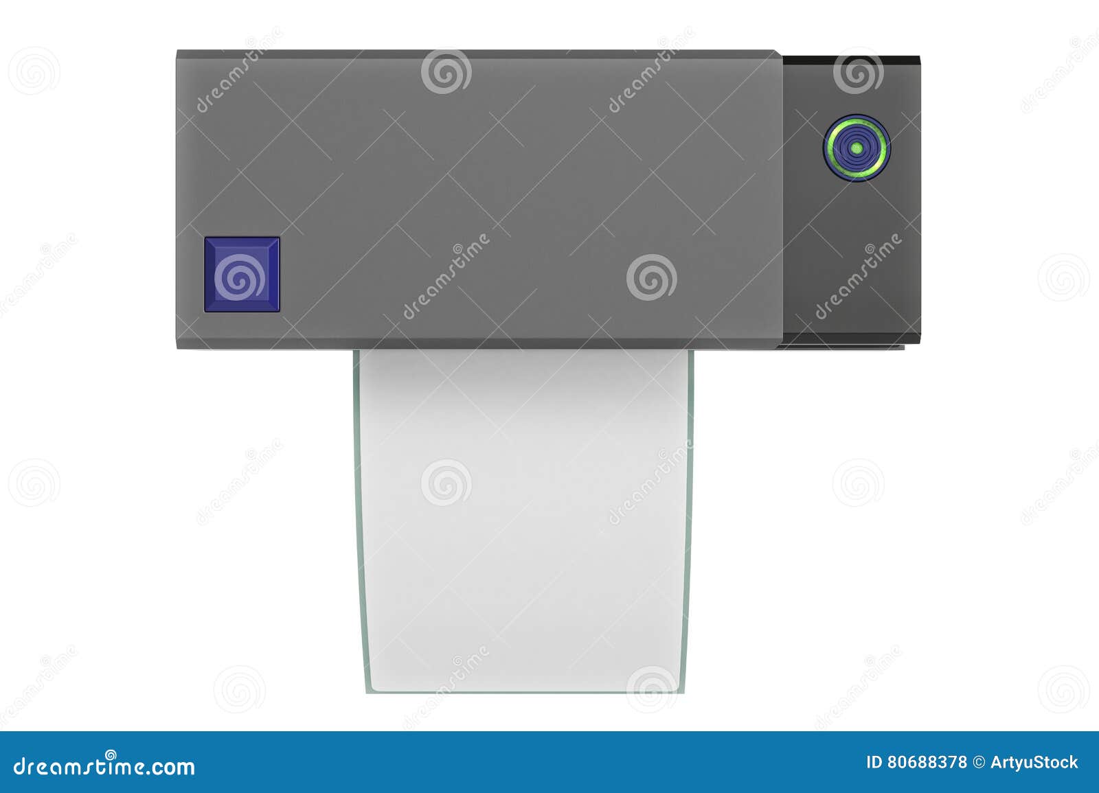 Barcode printer, top view stock illustration. Illustration of ...